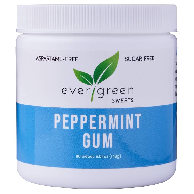 Amazon.com : Evergreen Sweets Chewing gum -110 Pieces Jar - Natural ...