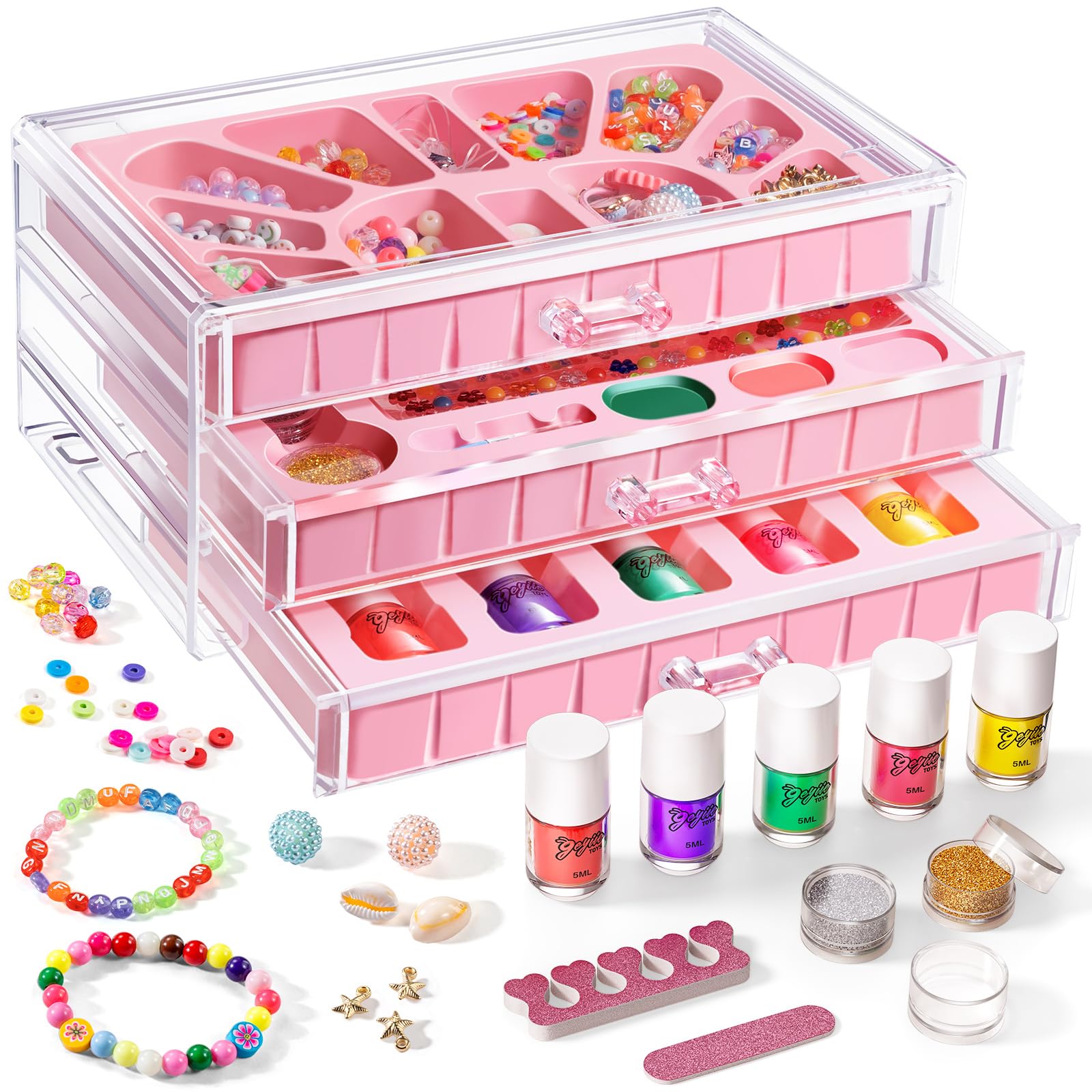 Amazon.com : Geyiie DIY Nail Polish Toys Toys, Nail Art Kits for Girls ...