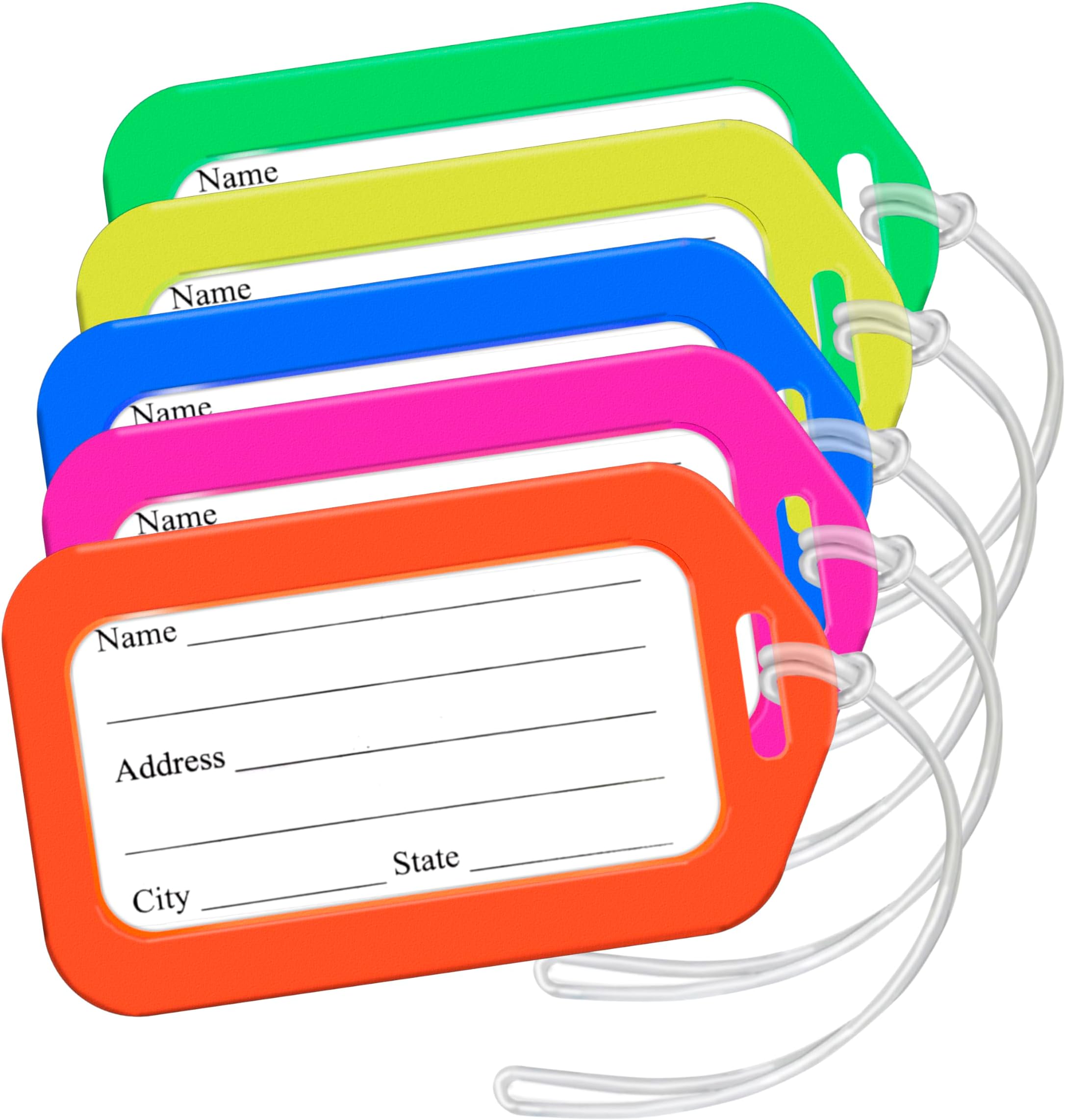 Buy Storite Pack of 5 Luggage Tags, with Silicon Strap Travel Bag Tags ...