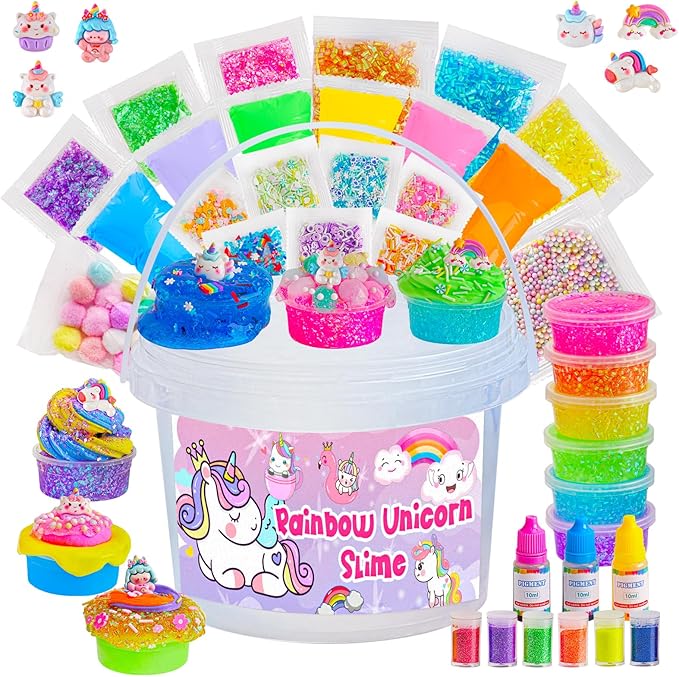 Crystal Clear Slime Kit for Kids, DIY Slime Making Kit with 36 Sets Add ...