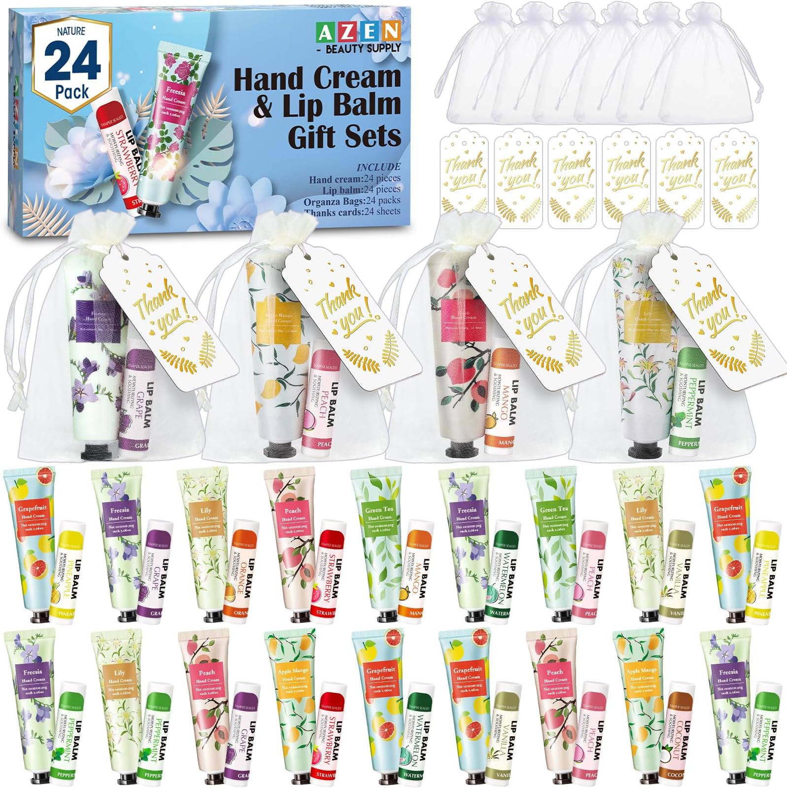Amazon.com : 24 Set Christmas Hand Cream Gift Moisturizing Hand Lotion ...