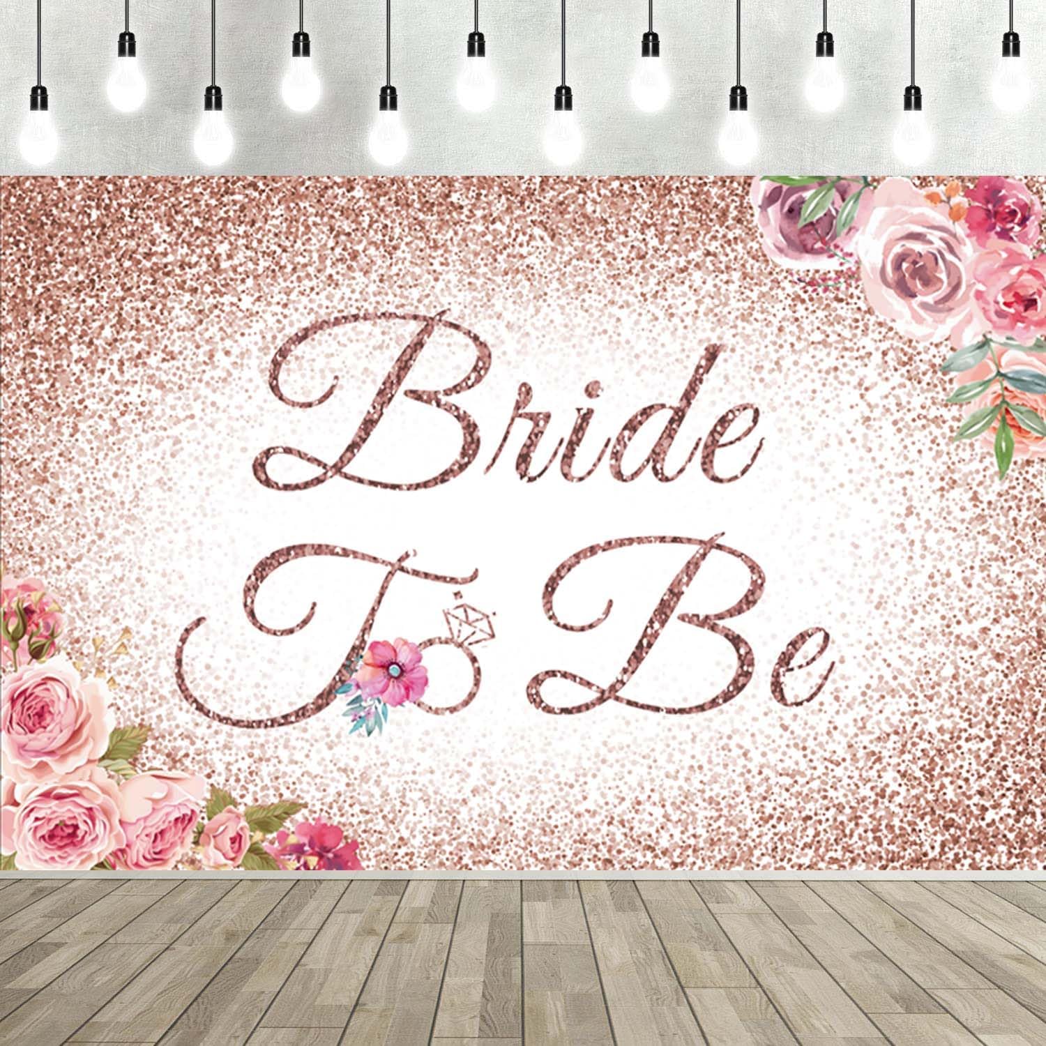 Amazon.com : Bride to Be Sign Backdrop - Glitter Bridal Shower Banner ...