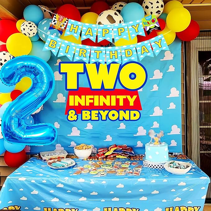 Amazon.com: LaVenty Two Infinity and Beyond Birthday Decorations 2nd ...