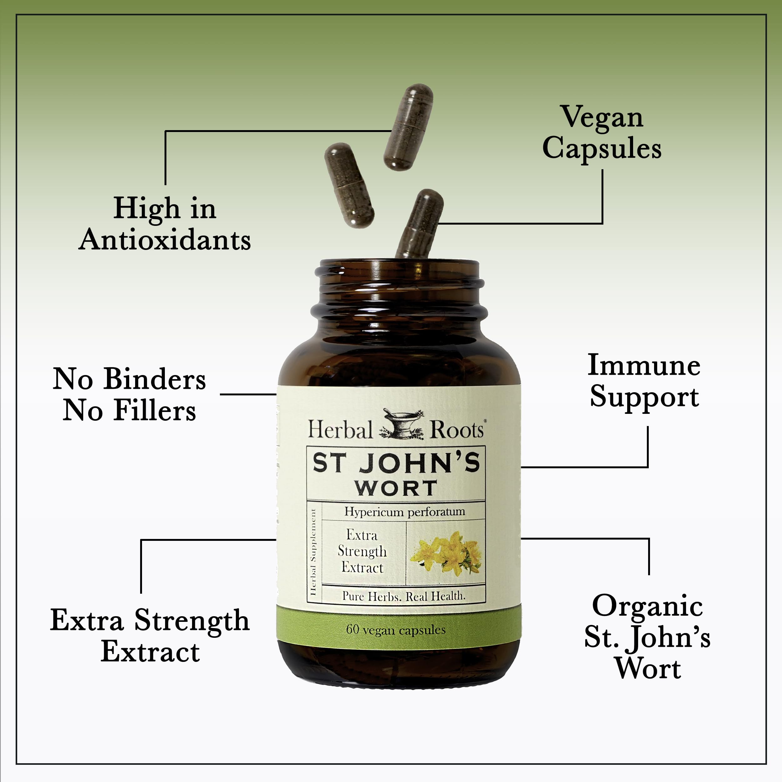 Snapklik.com : Herbal Roots St Johns Wort Capsules 450 Mg Per Serving ...