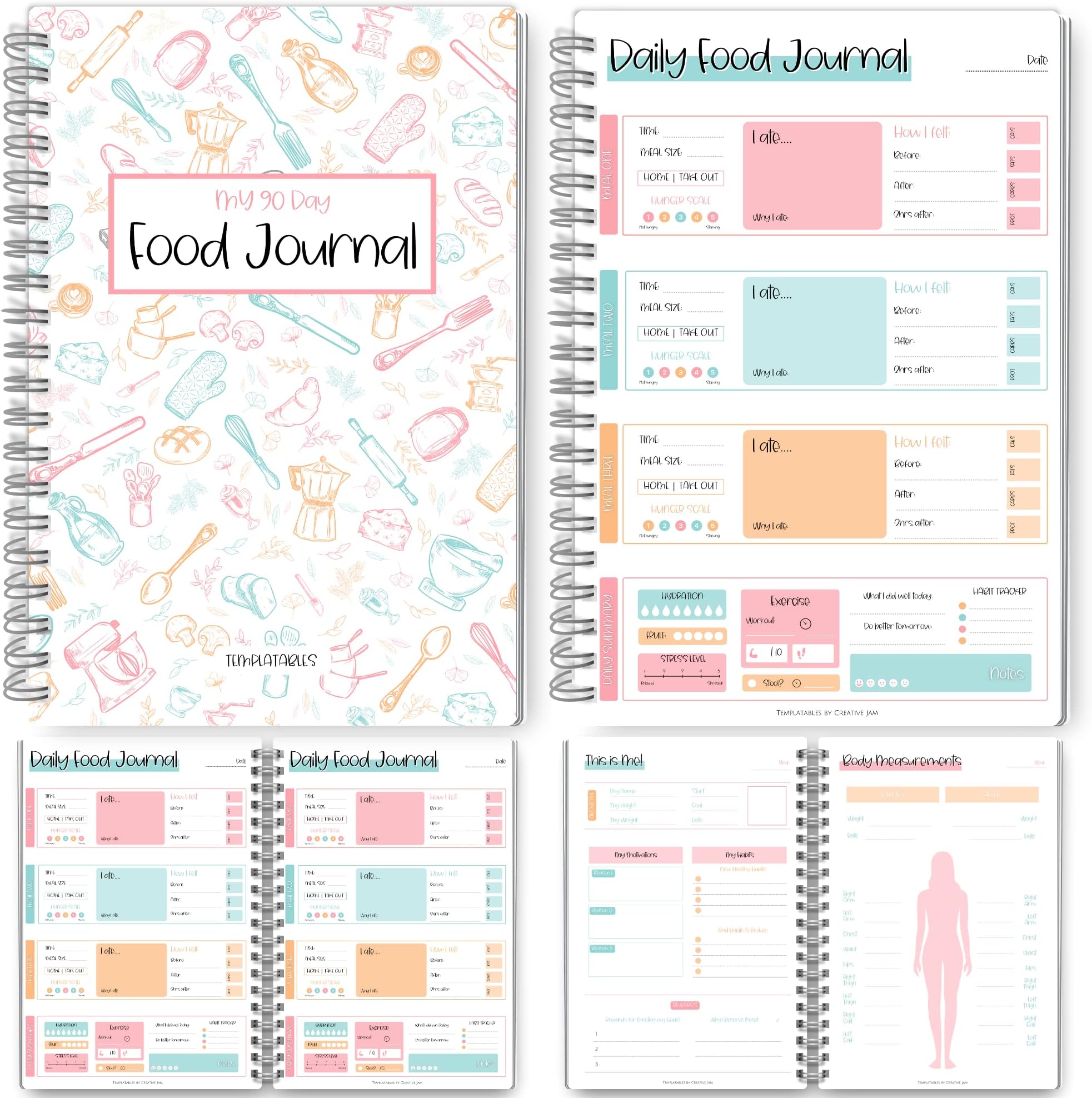 My 90 Day Food Journal: Daily Food Journal, 90 Day Meal Tracker ...