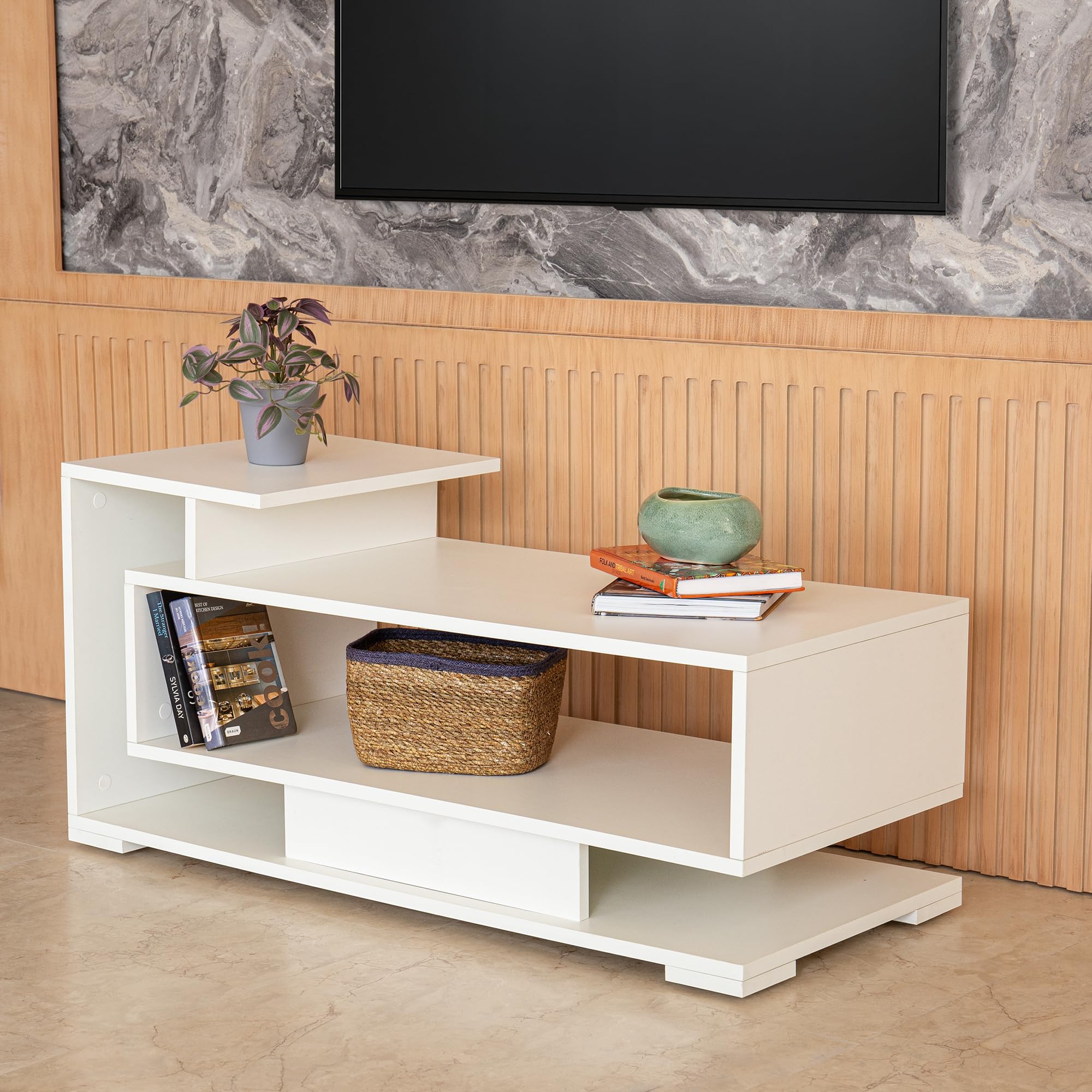 Lcd Tv Wooden Table Mahmayi Modern TV Stand And Coffee Table With 2