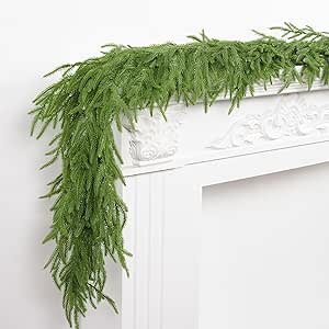 Amazon.com: XmasExp Norfolk Pine Garland 6FT Real Touch Realistic Artificial Christmas Garland ...