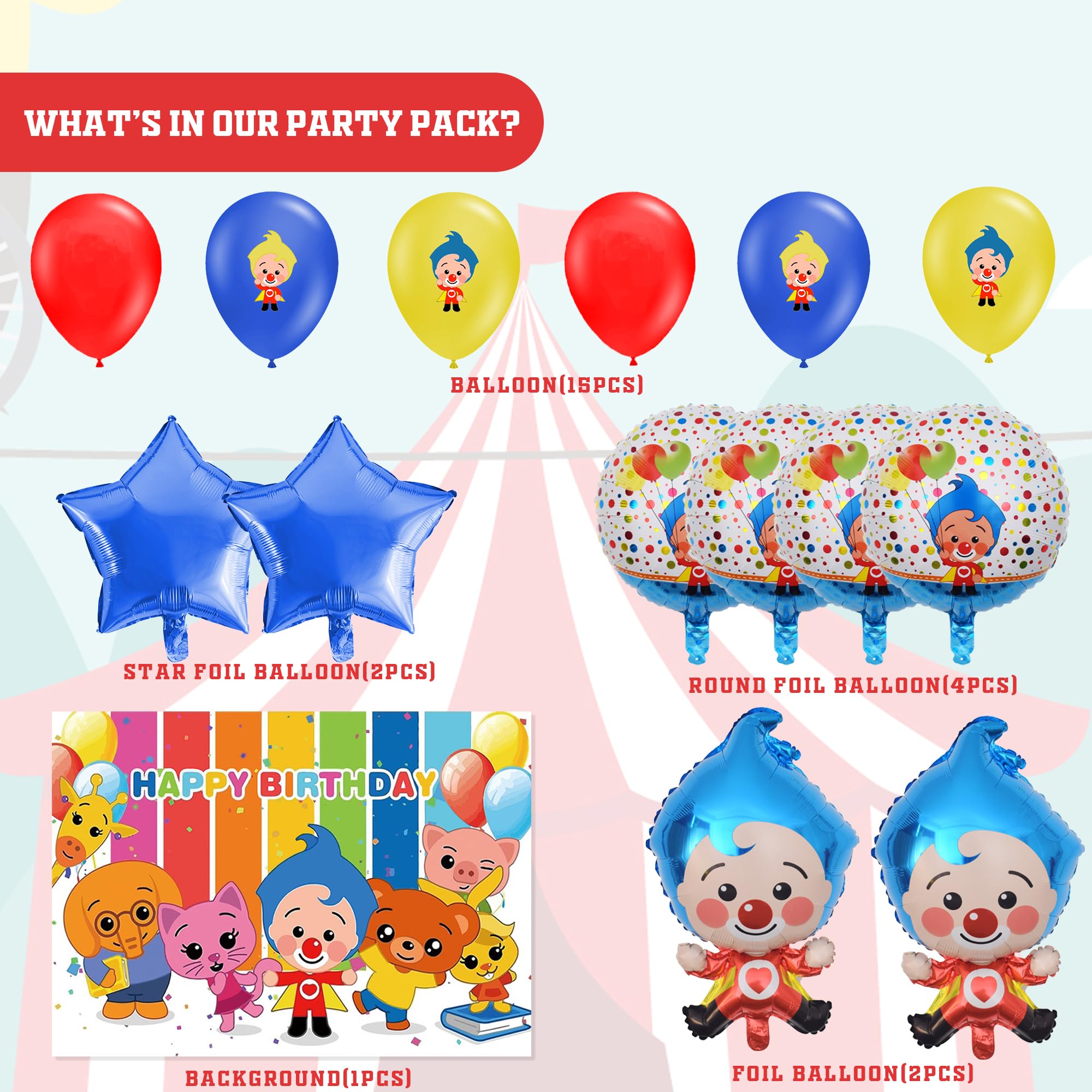Buy Plim Plim Party Decorations Include Happy Birthday Balloons ...