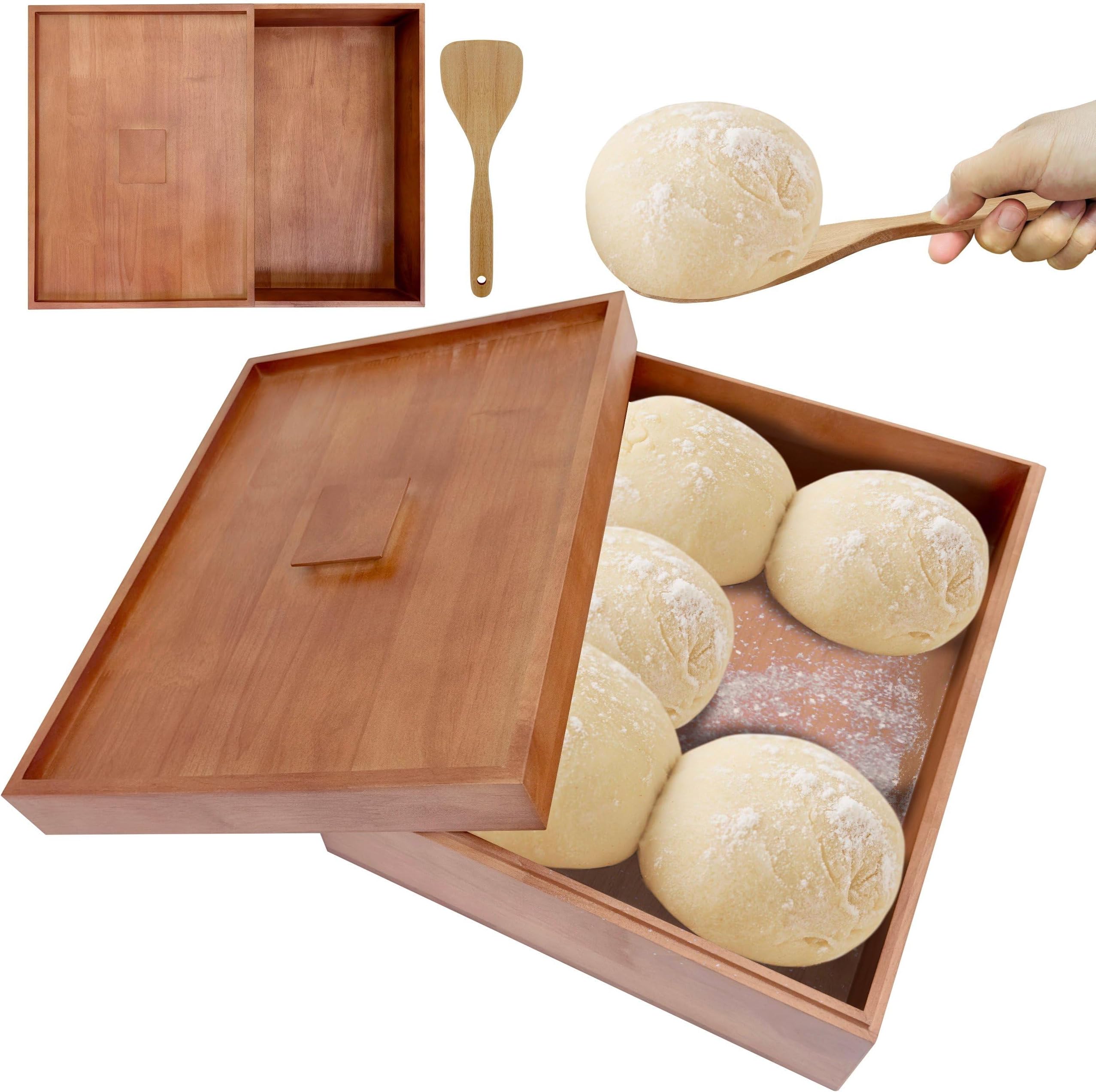Amazon.com: The Old Pizzaiolo Wooden Pizza Dough Proofing Box w/Lid ...