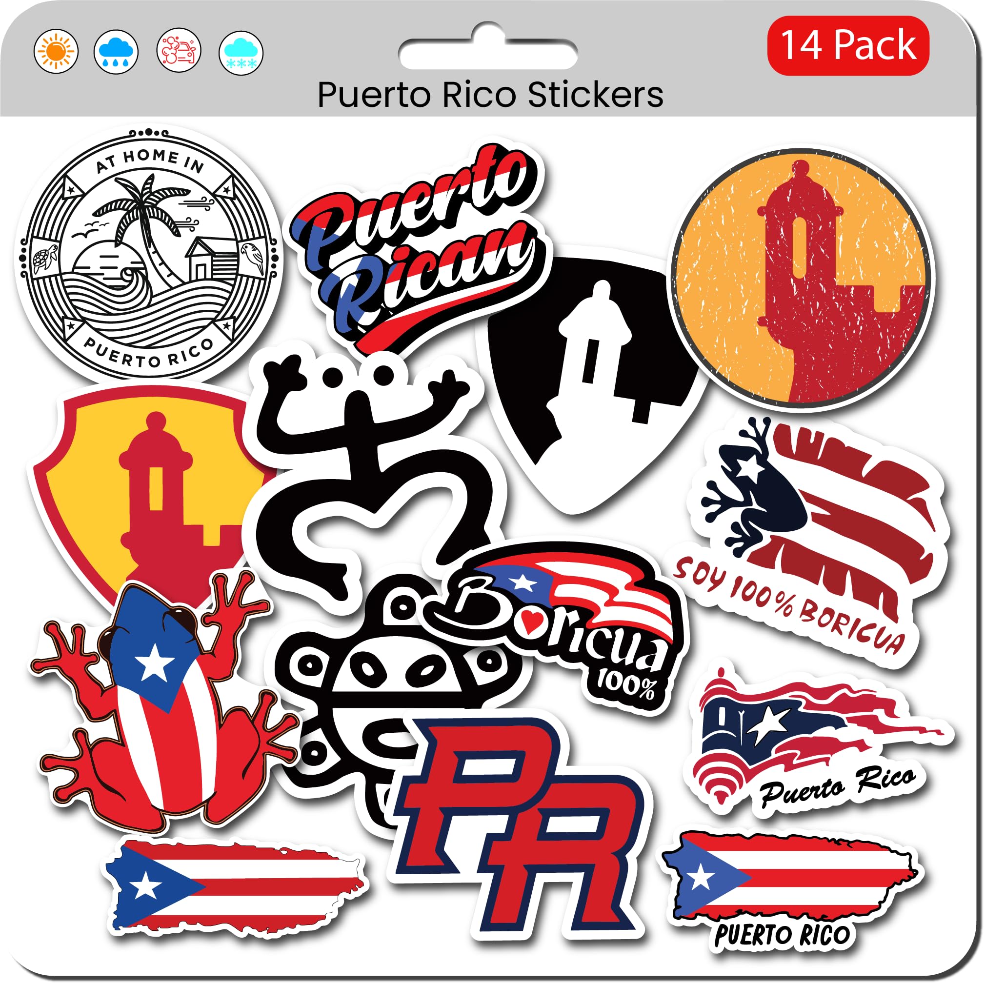 Puerto Rico Icons Flag Puerto Rico Set Different Shapes Stock