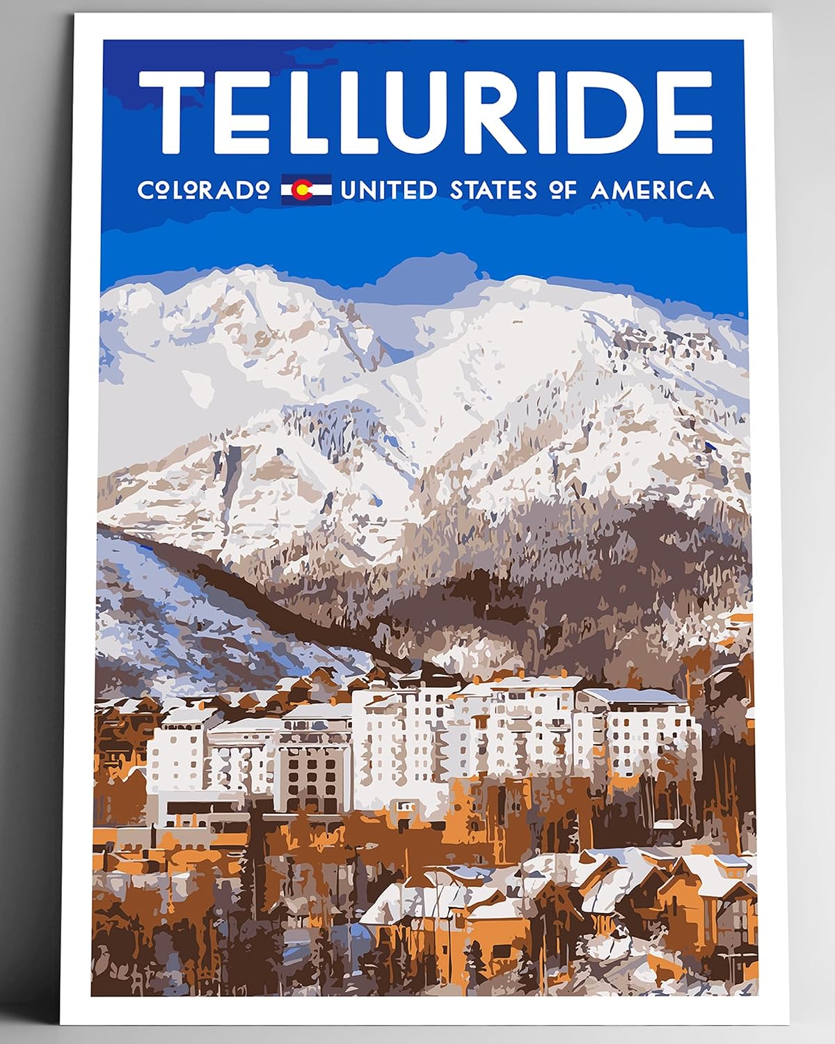 Amazon.com: GO SEE DESIGN Telluride Colorado Vintage-Style Travel ...