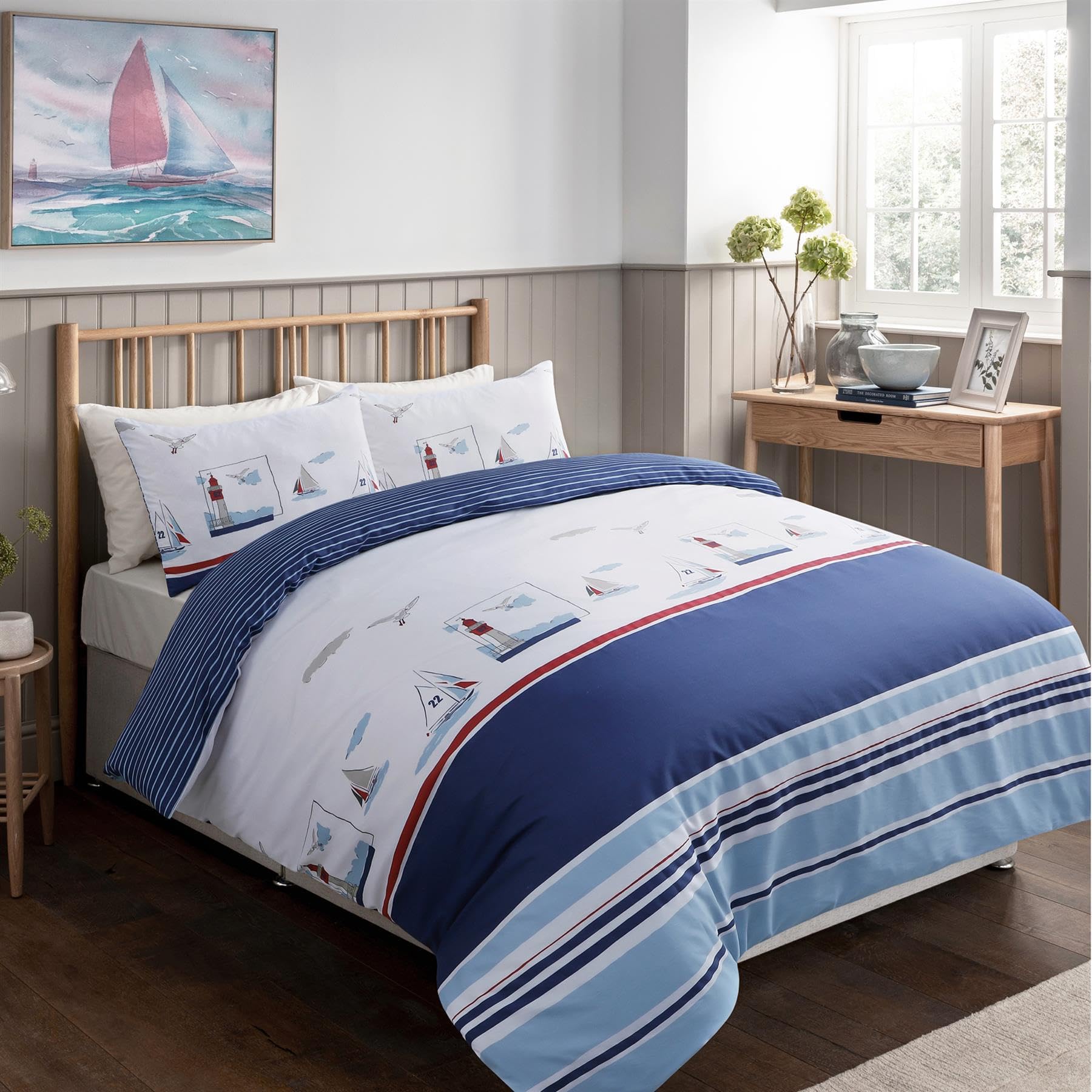 Homemaker Bedding duvet cover set coastal drift wood sea shells beach ...