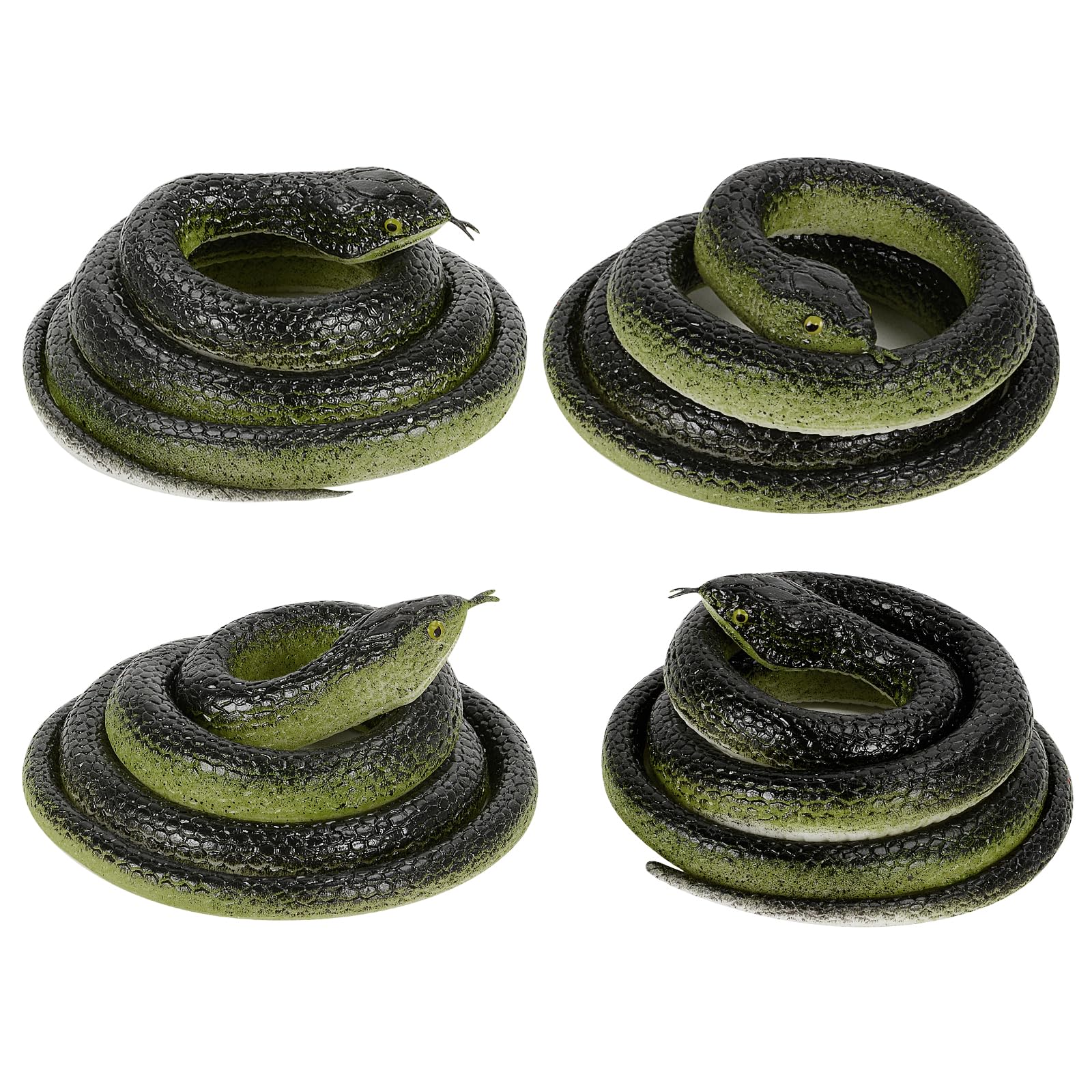 Amazon.com: FOUUAAOOU Realistic Rubber Snake, 4 Pieces Fake Snake Black ...