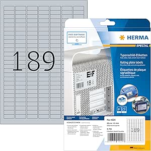 HERMA Extra-Strong Adhesive Silver Heavy Duty Weatherproof Foil Labels ...