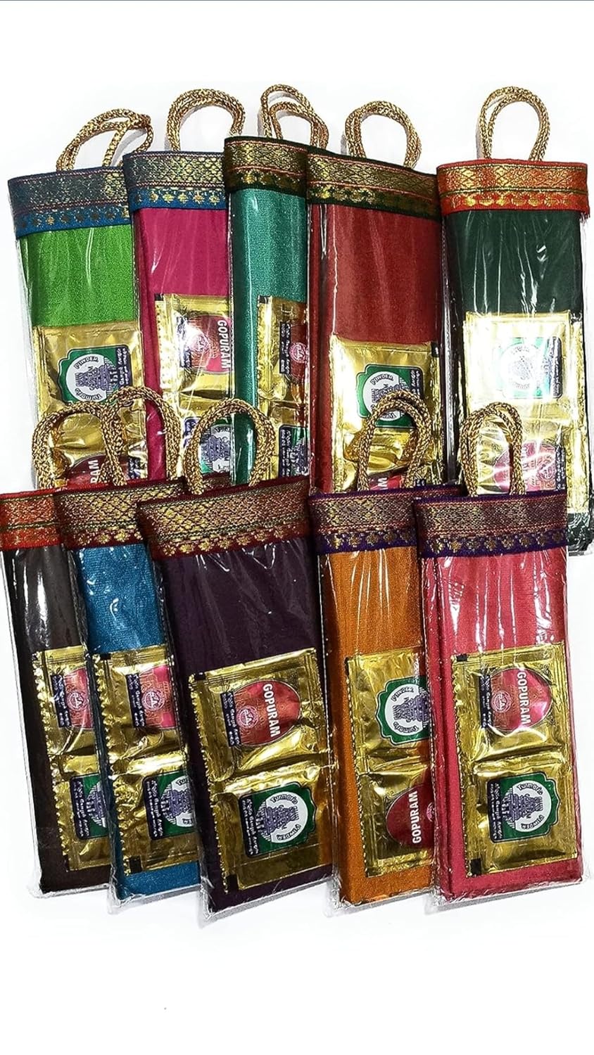 VENSUR Women's Bag Shaped Handcrafted Blouse Piece with Haldi-Kumkum ...