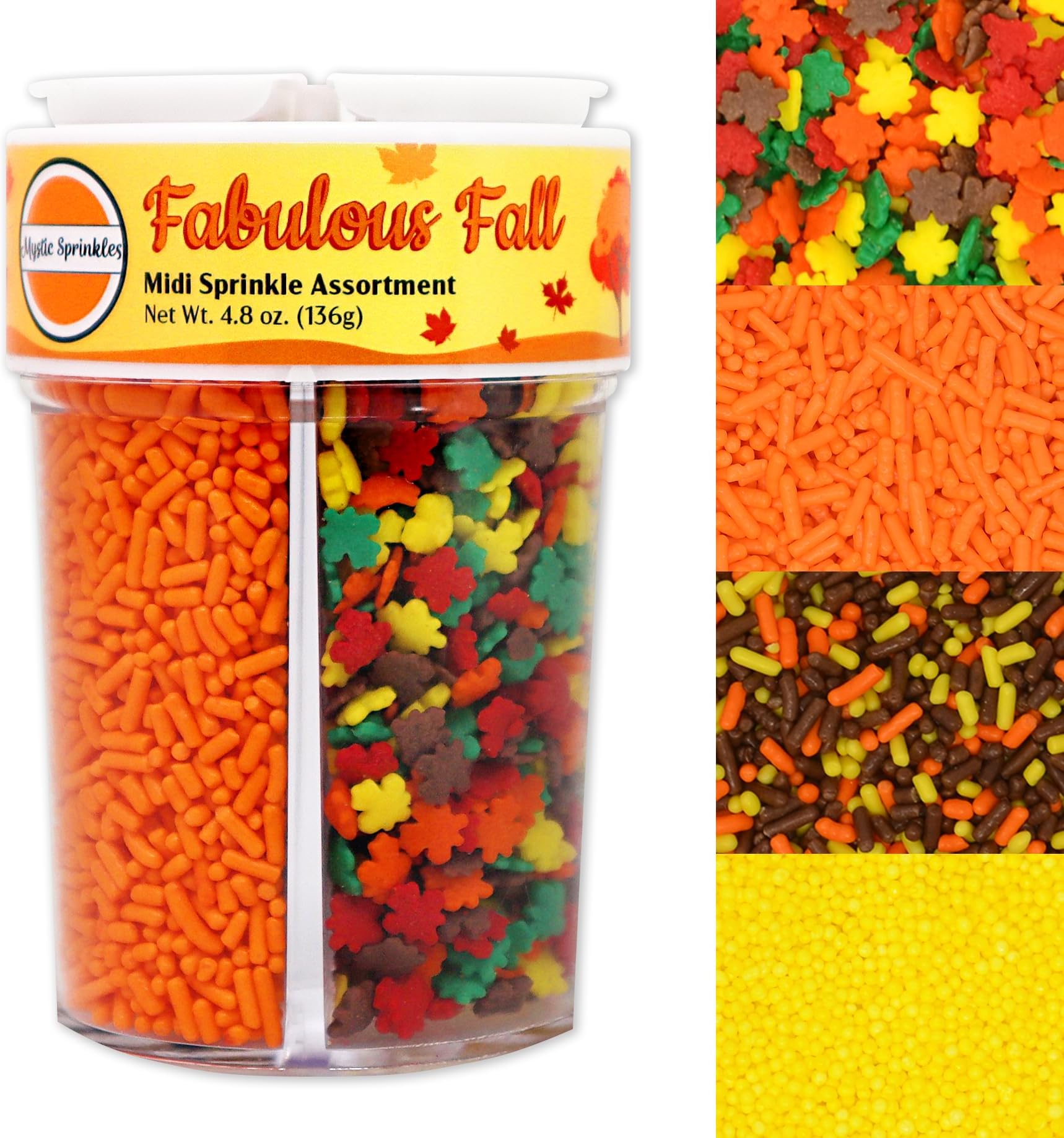 Amazon.com: Mystic Sprinkles Autumn/Fall 4 Cell SPrinkle Assortments ...