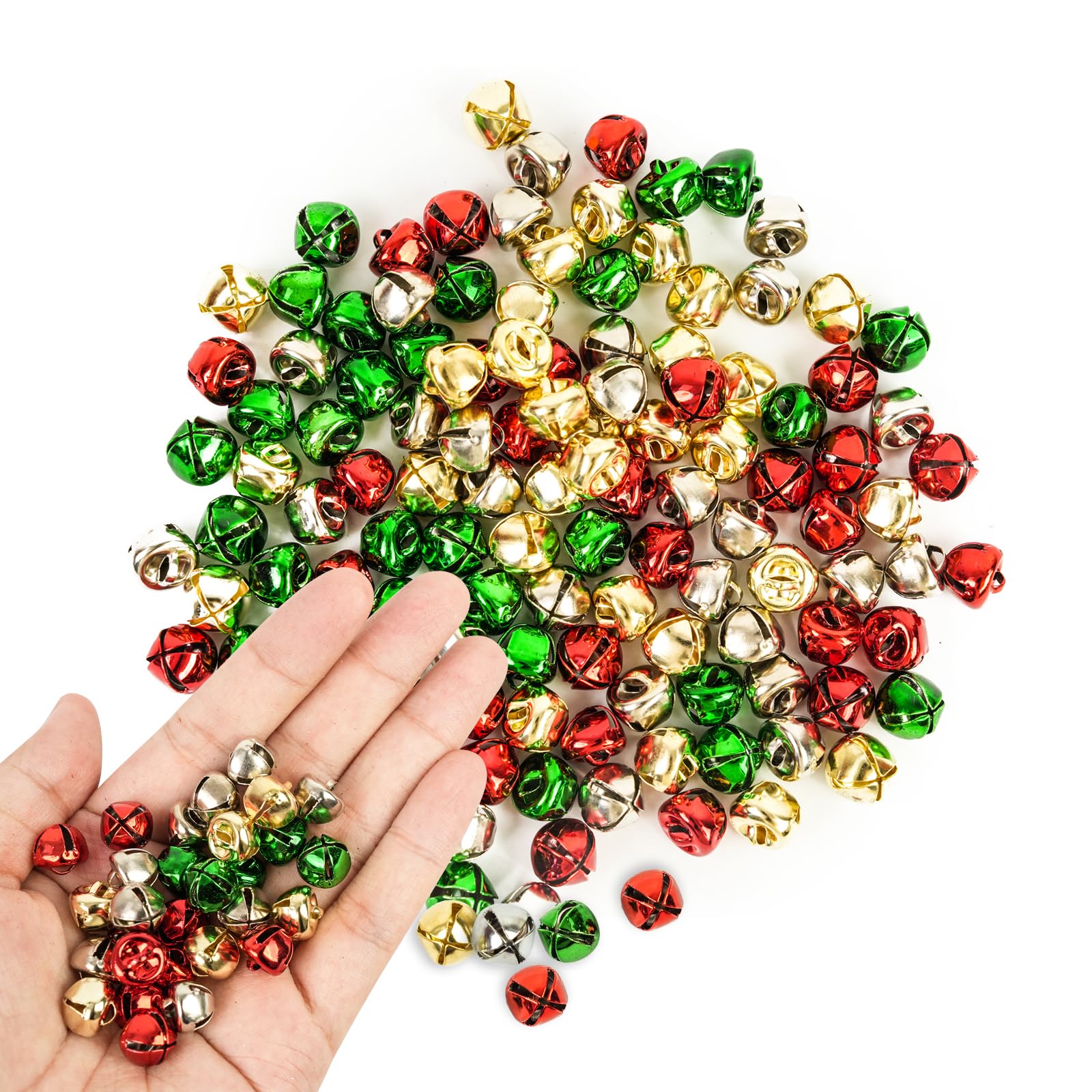 Amazon.com: 120Pcs Christmas Jingle Bells for Crafts 2/5 Inch,4 Color ...