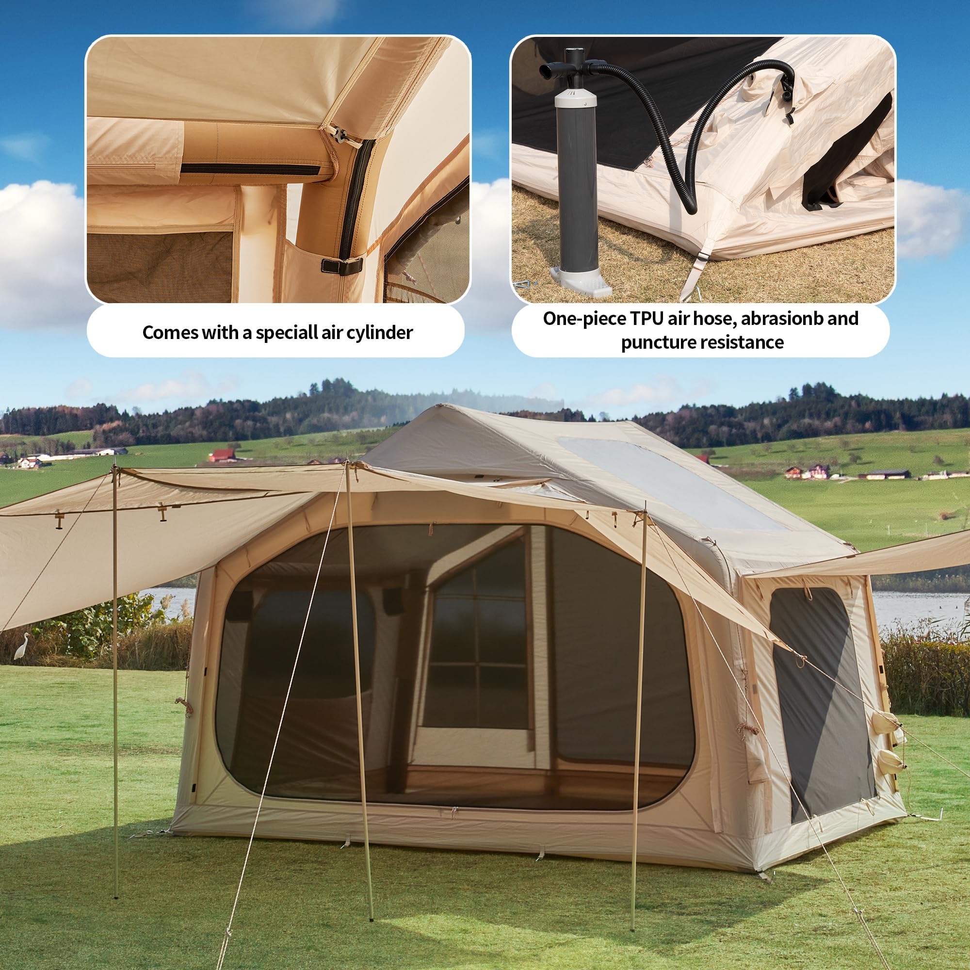 Snapklik.com : DanCoom 6-8 Person Inflatable Tent For Camping