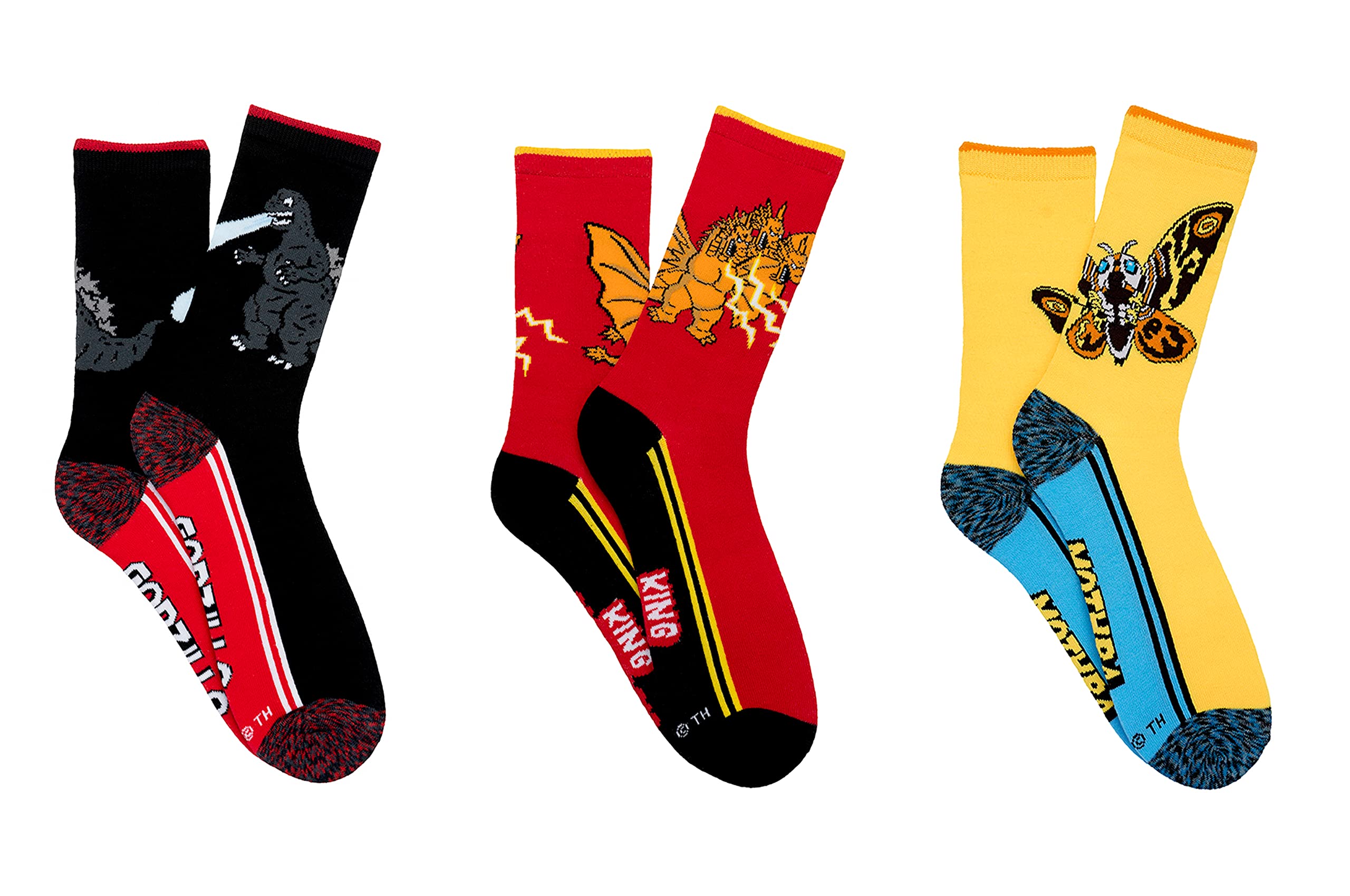 Amazon.com: Everything Legwear Godzilla Spacedye 3 Pair Pack Crew Socks ...