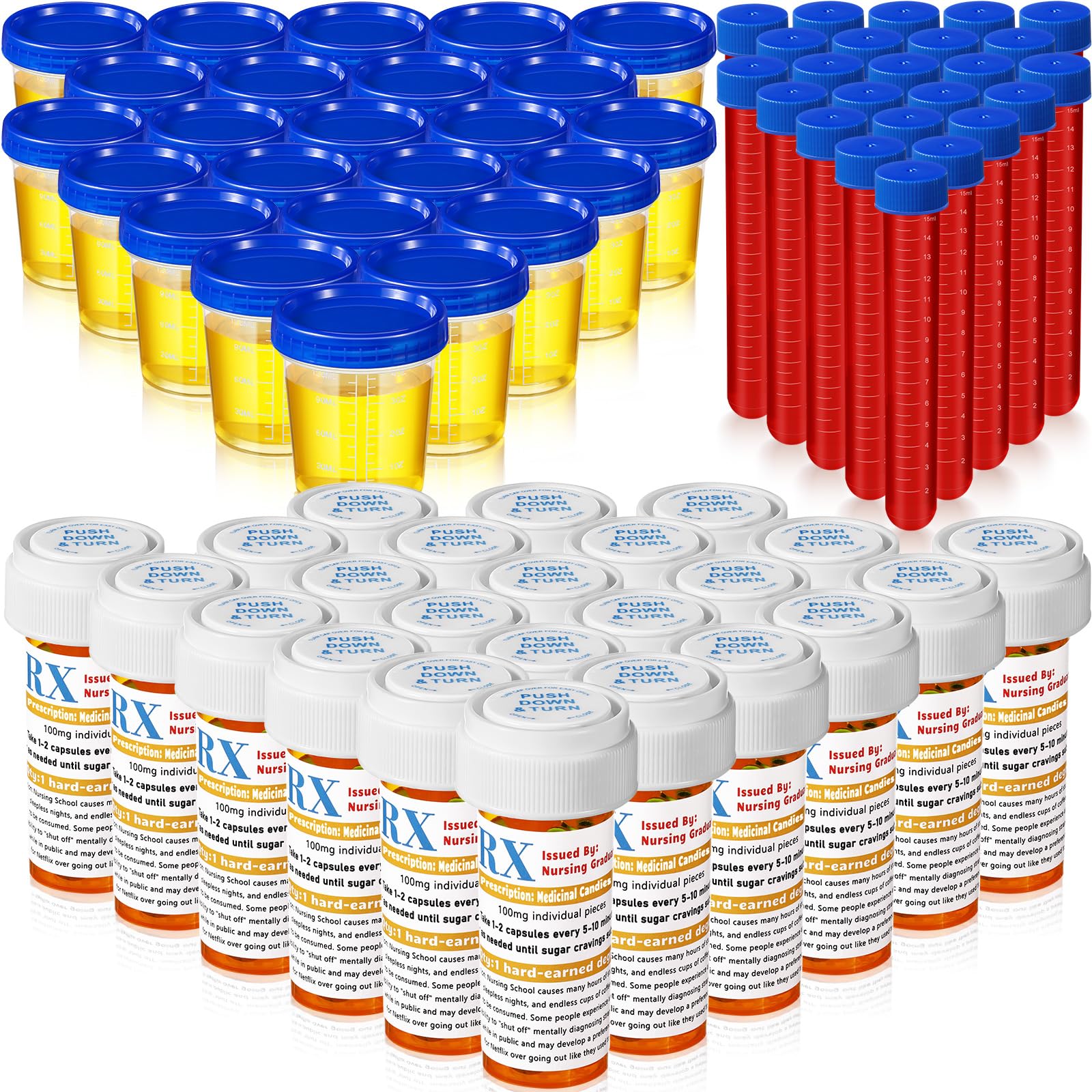 RimCereal 96 Pcs Nursing Graduation Party Supply, 8 Dram Empty Pill ...