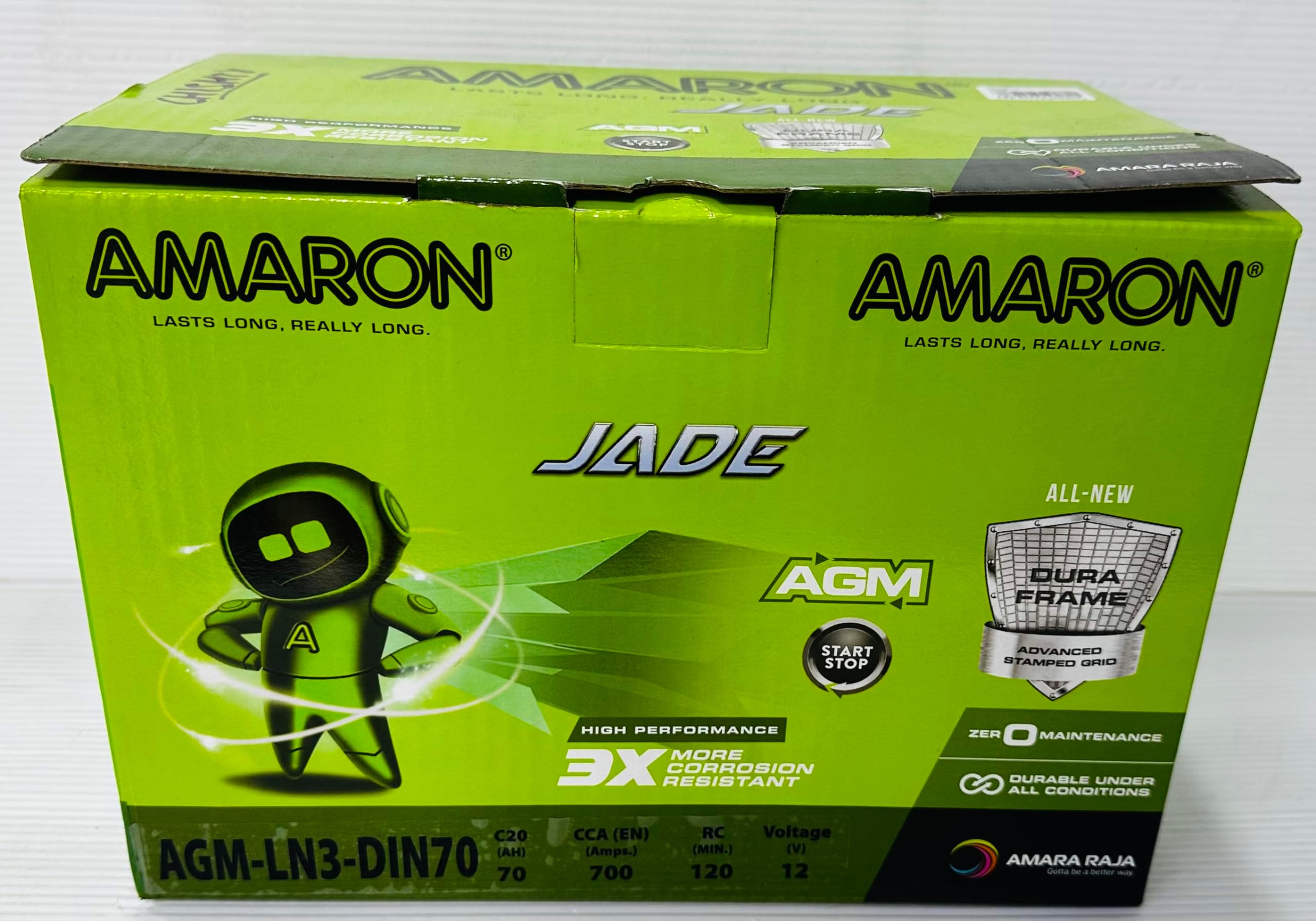 AMARON 12V 70AH AGM CAR BATTERY DIN70L AGM-LN3: Buy Online at Best ...