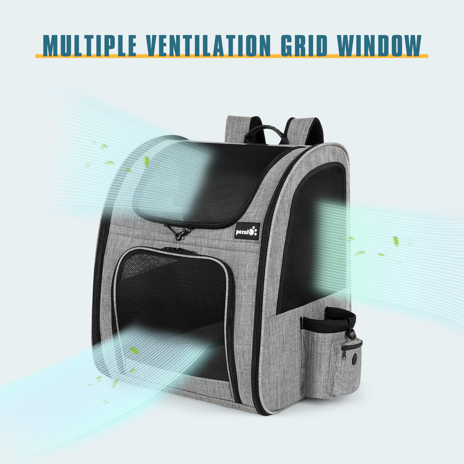 Pecute Pet Carrier Backpack, Large Cat Backpack Carrier Hold Up to 33 ...