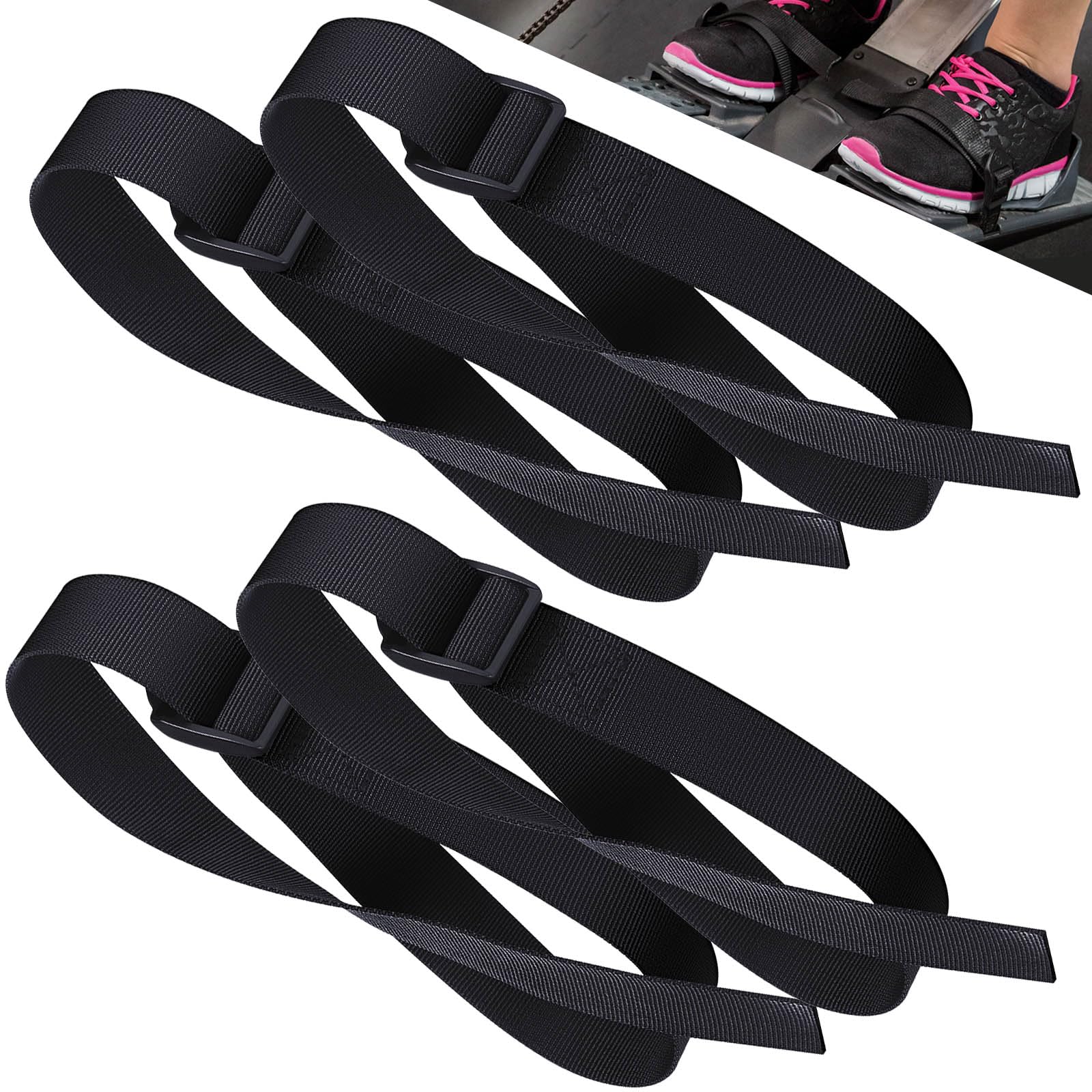 Amazon.com : Seenelling Rowing Machine Adjustable Foot Straps ...