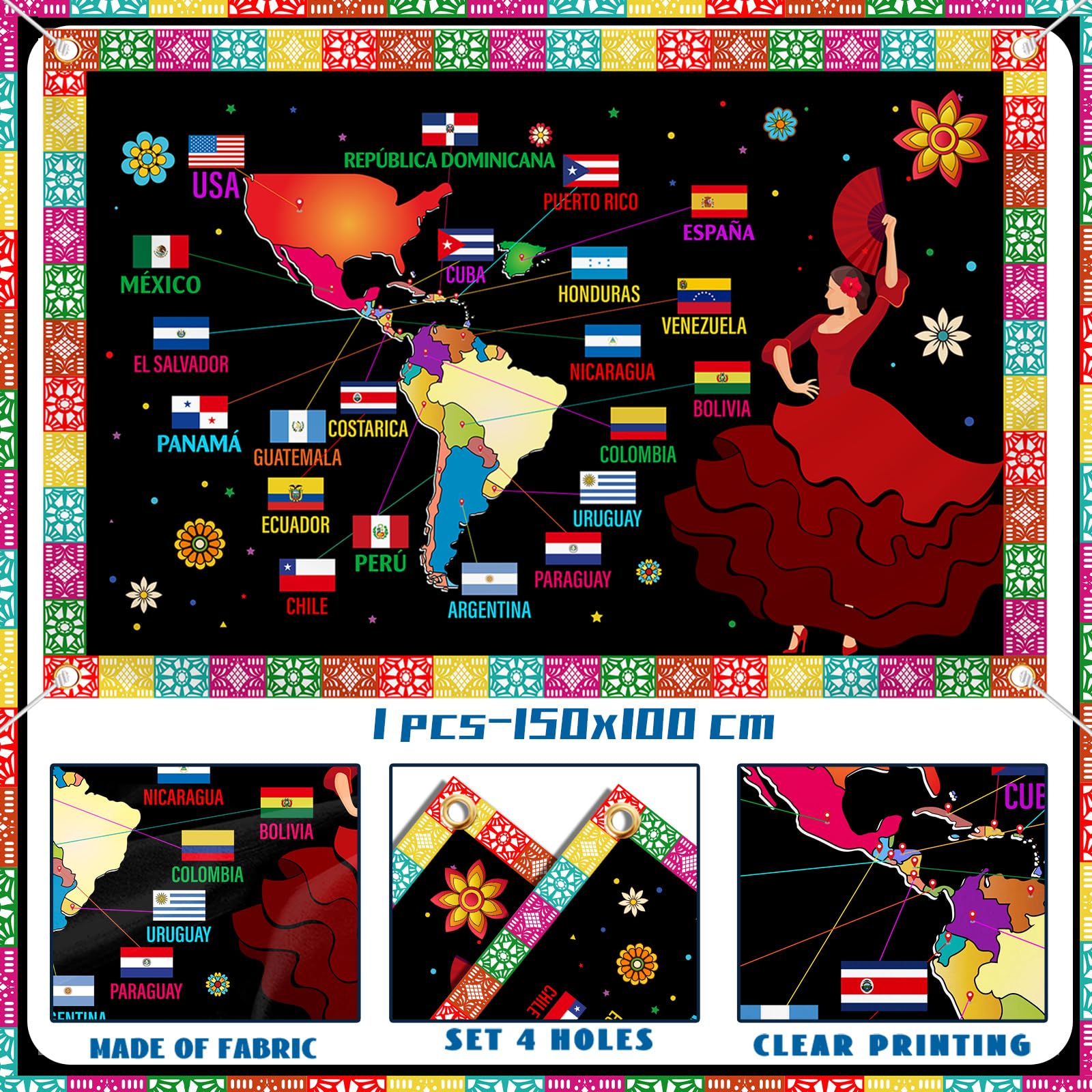 Hispanic Heritage Spanish Classroom Decor Sunwer Month Door Cover 21 ...