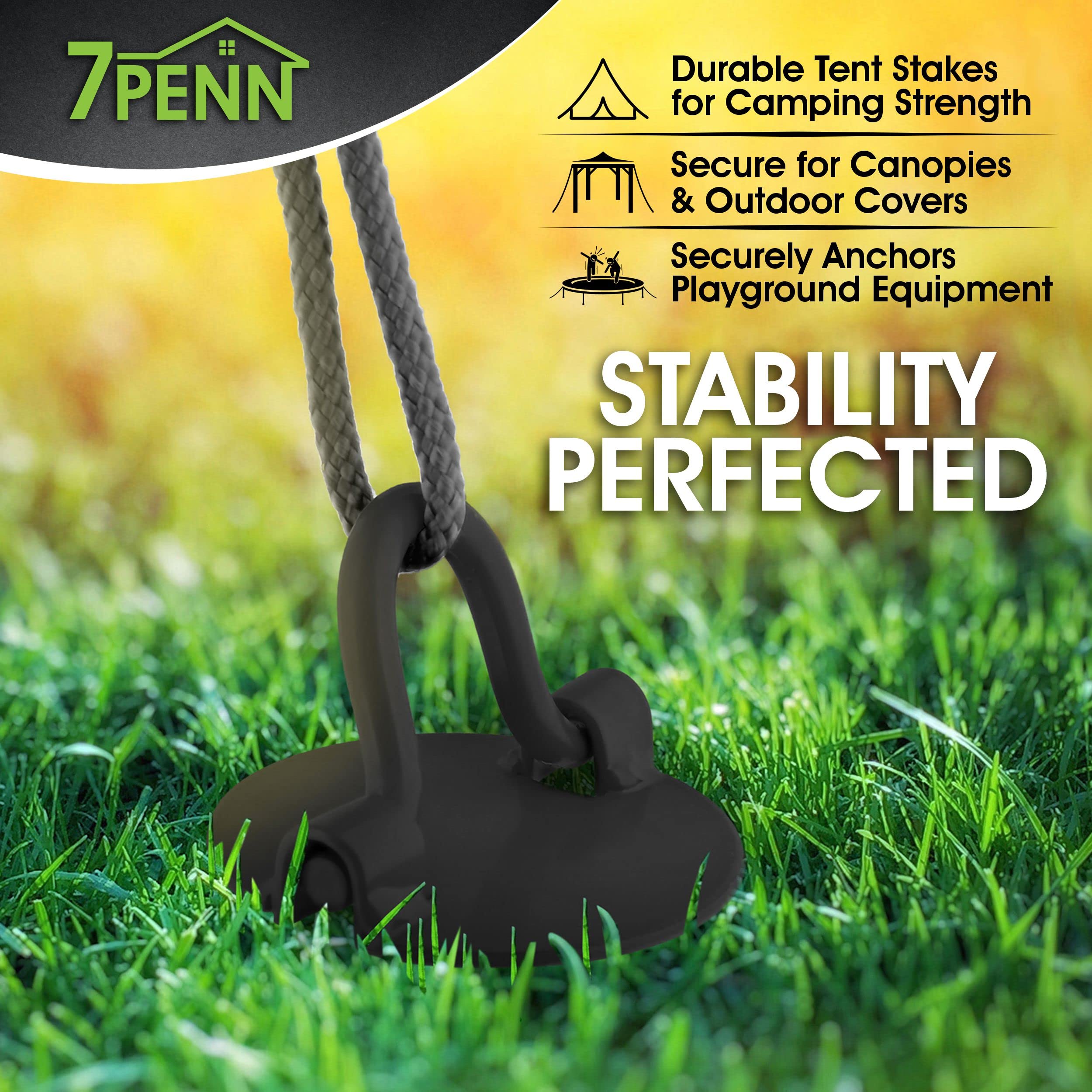 Snapklik.com : 7Penn Ground Anchors Screw In 4 Pack - 16 Inch Black ...