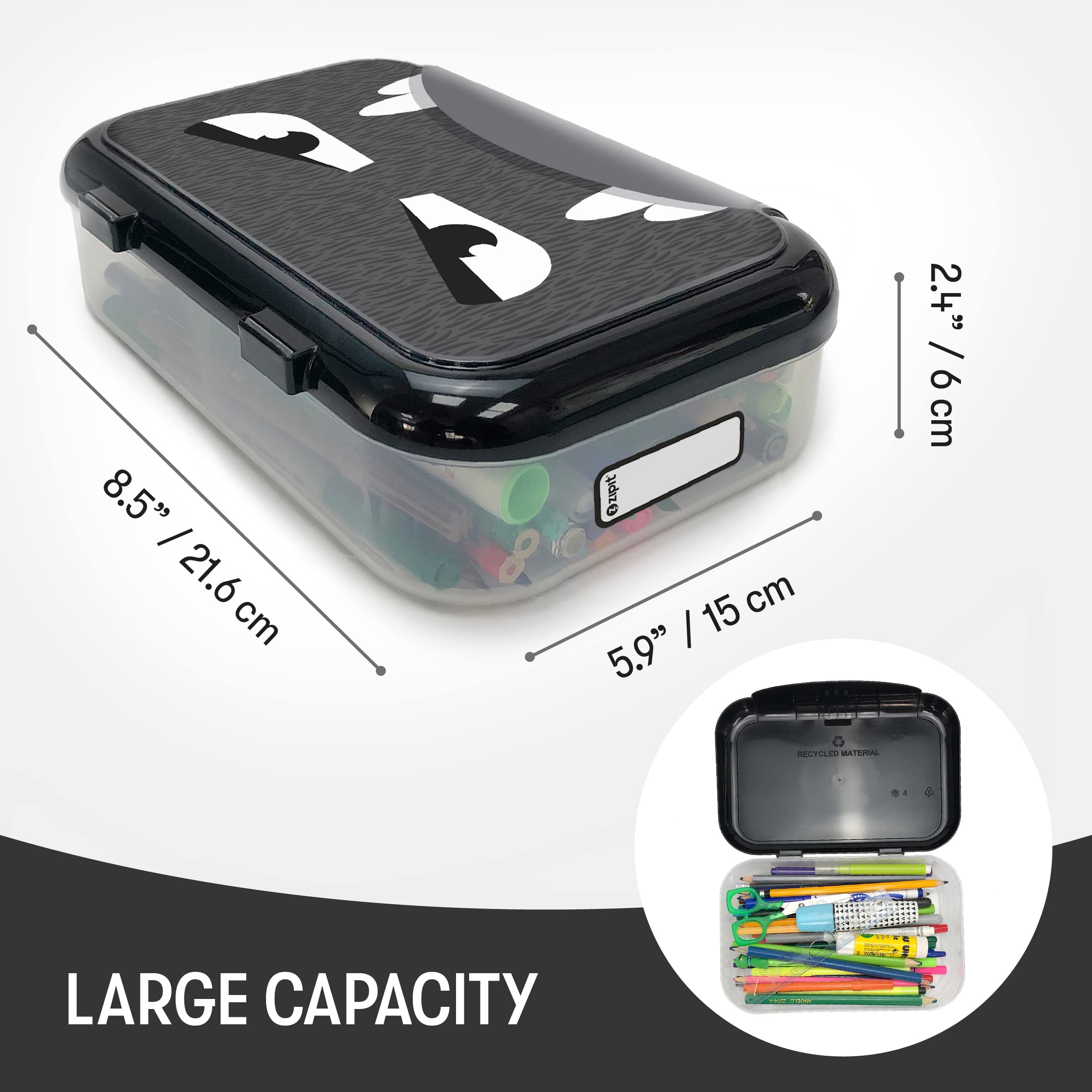 Snapklik.com : Recycled Plastic Pencil Box For Boys, Large Capacity ...