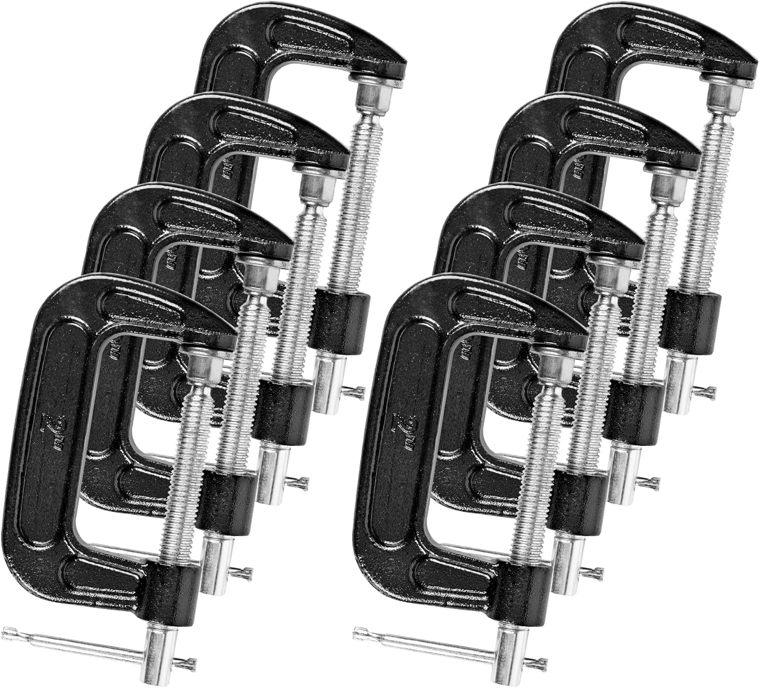MYFAMIREA 8 Pcs C Clamp 2 Inch Heavy Duty Steel C Clamp Set Cast Iron ...