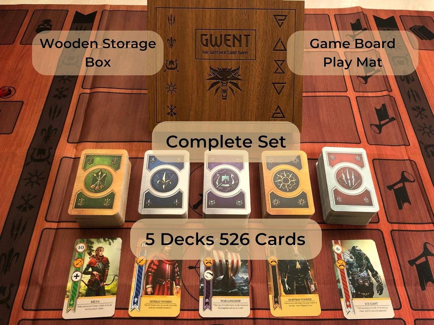 Amazon.com: Complete Gwent Set - All 5 Decks, 526 Cards with Playmat ...