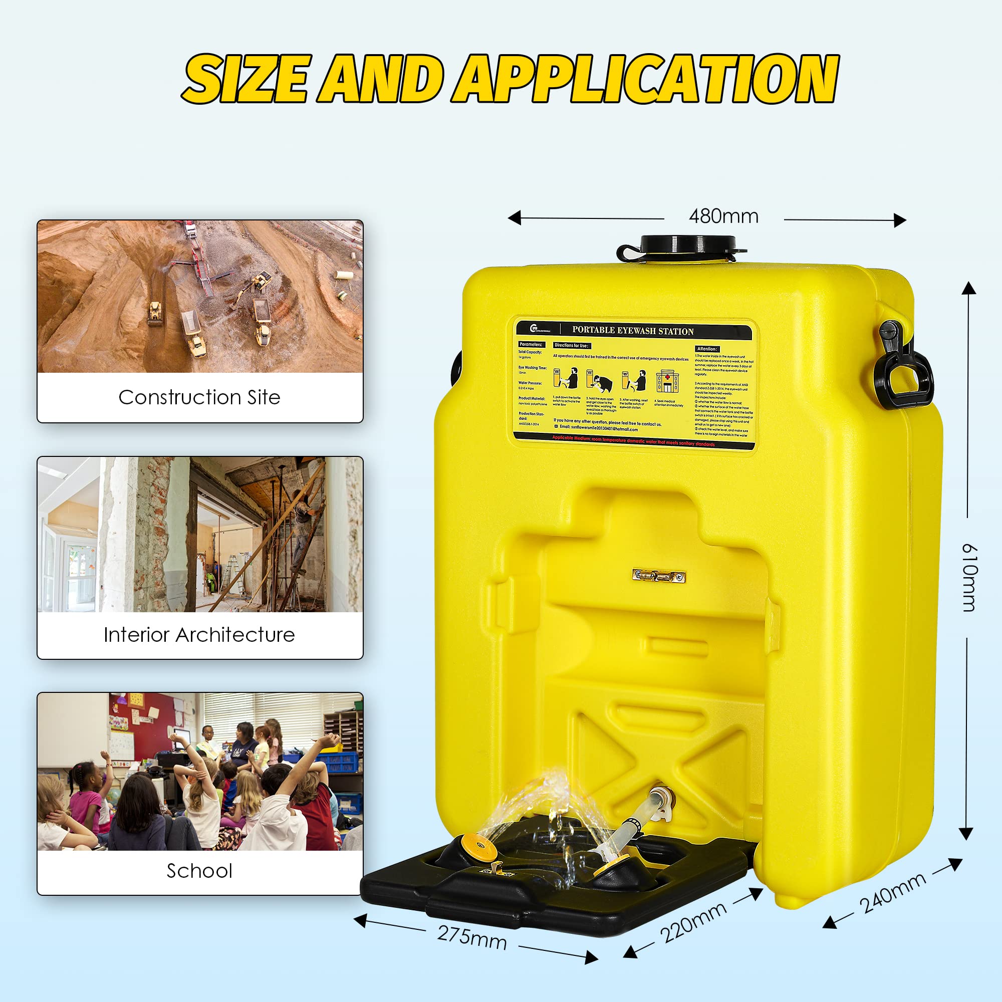 Buy CGOLDENWALL Eye Wash Station Portable Emergency Eyewash Station