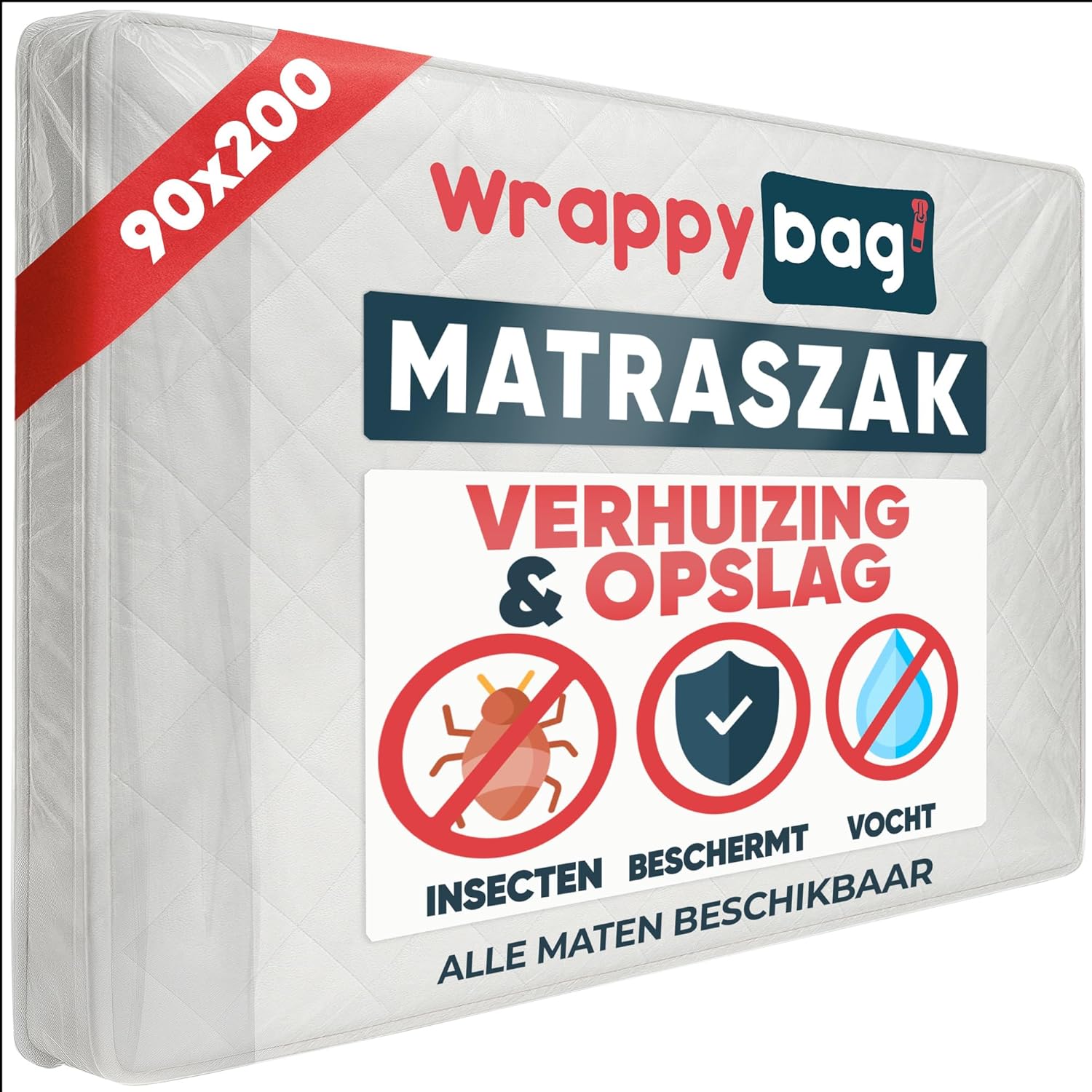 WRAPPYBAG – Plastic Beschermhoes voor Matras – Opbergzak met ...