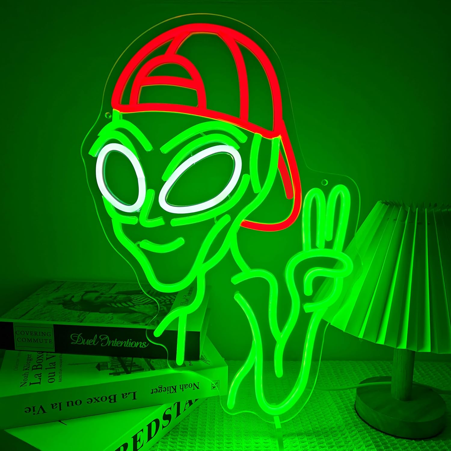 Amazon.com : Artlast Hiphop Alien LED Sign Green Alien Neon Light Swag ...