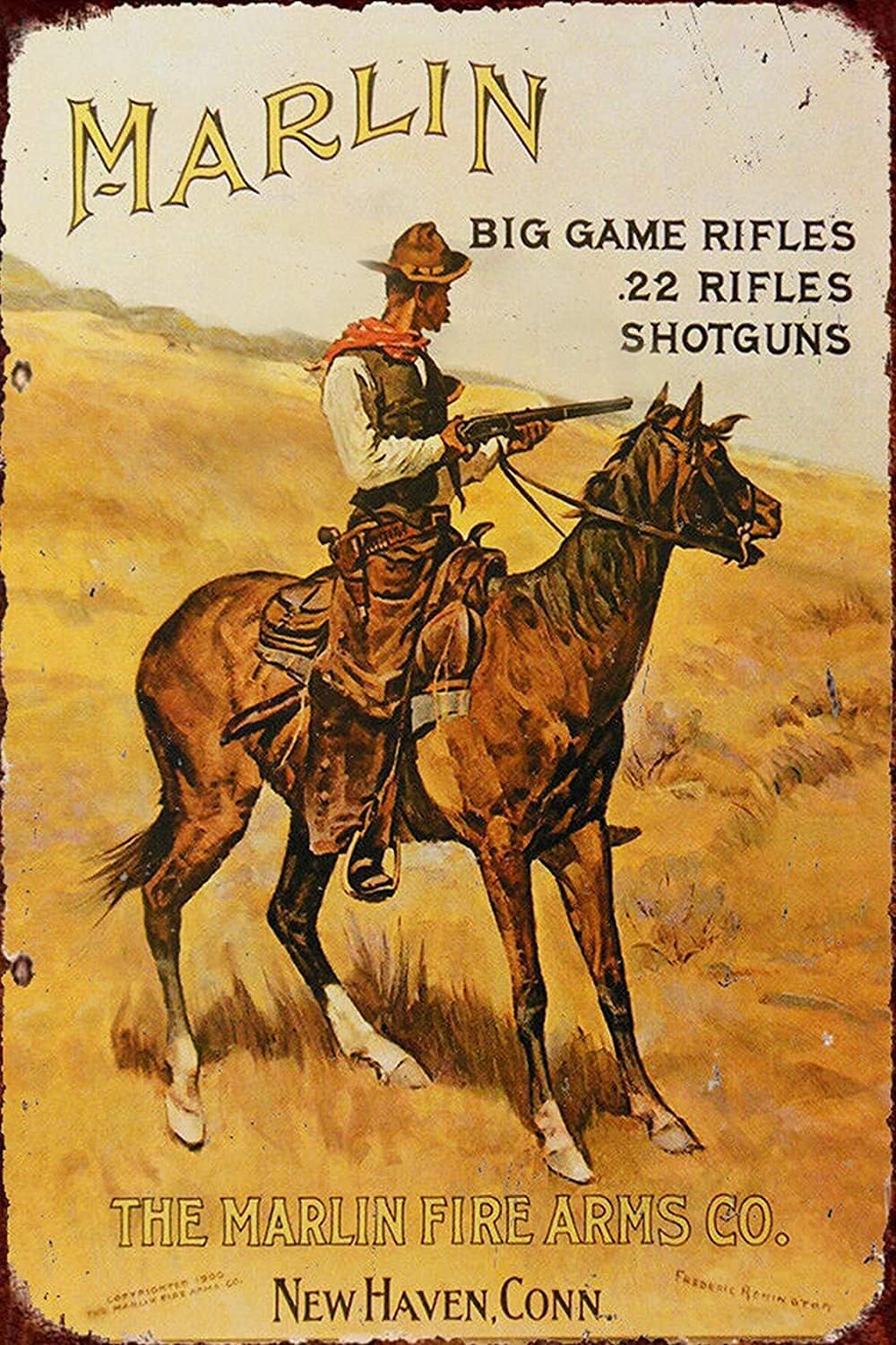 Amazon.com: TOPYUN New Tin Sign Aluminum Retro Marlin Firearms Western ...