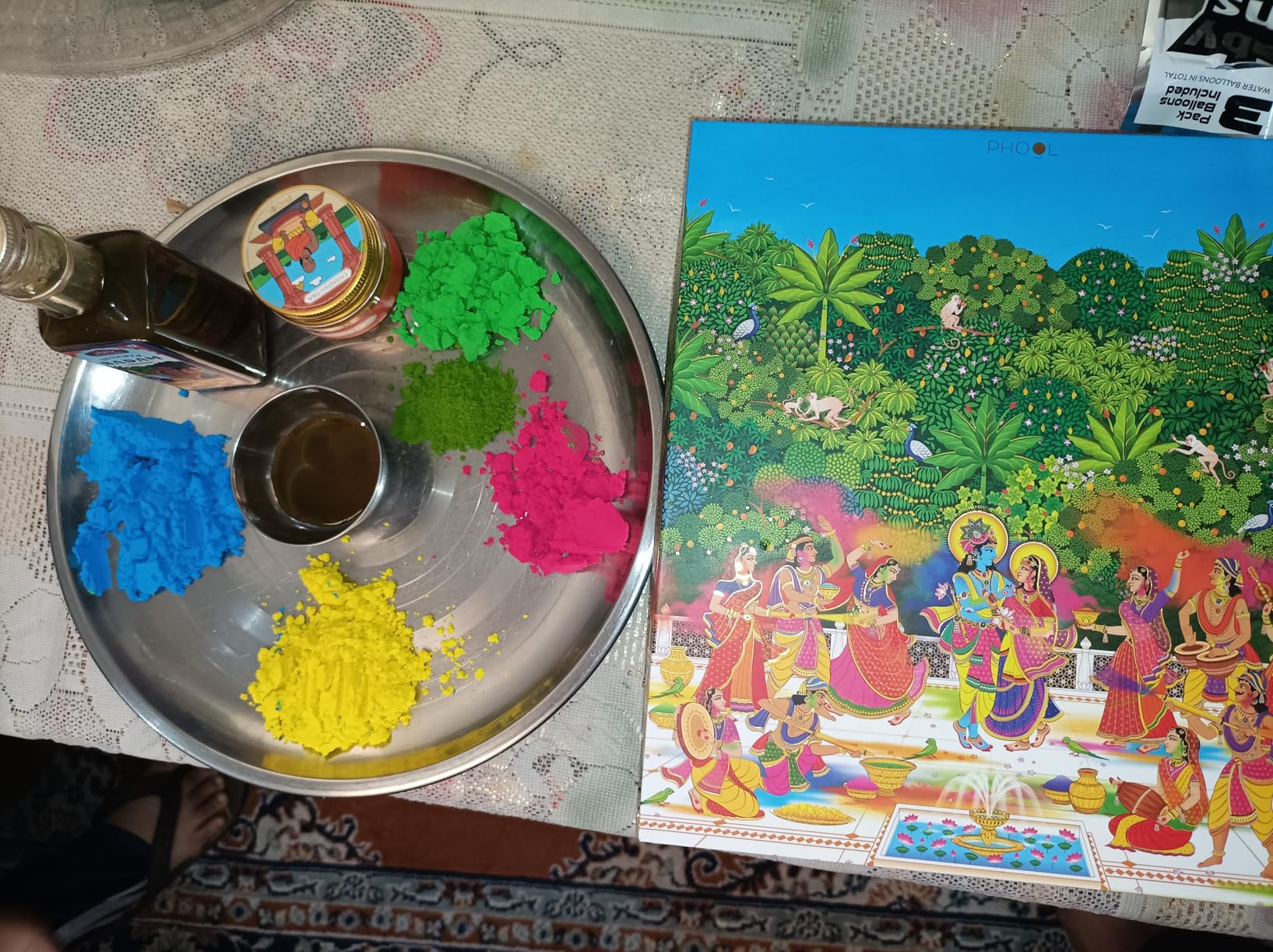 Phool Vrindavan Holi Gulal Collection 4 Vibrant Natural Gulaal Colors ...