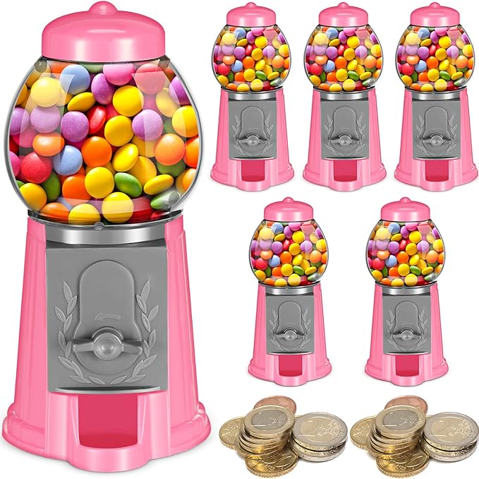 Amazon.com - 6 Pieces 5'' Gumball Machine Mini Plastic Gumball Machine ...