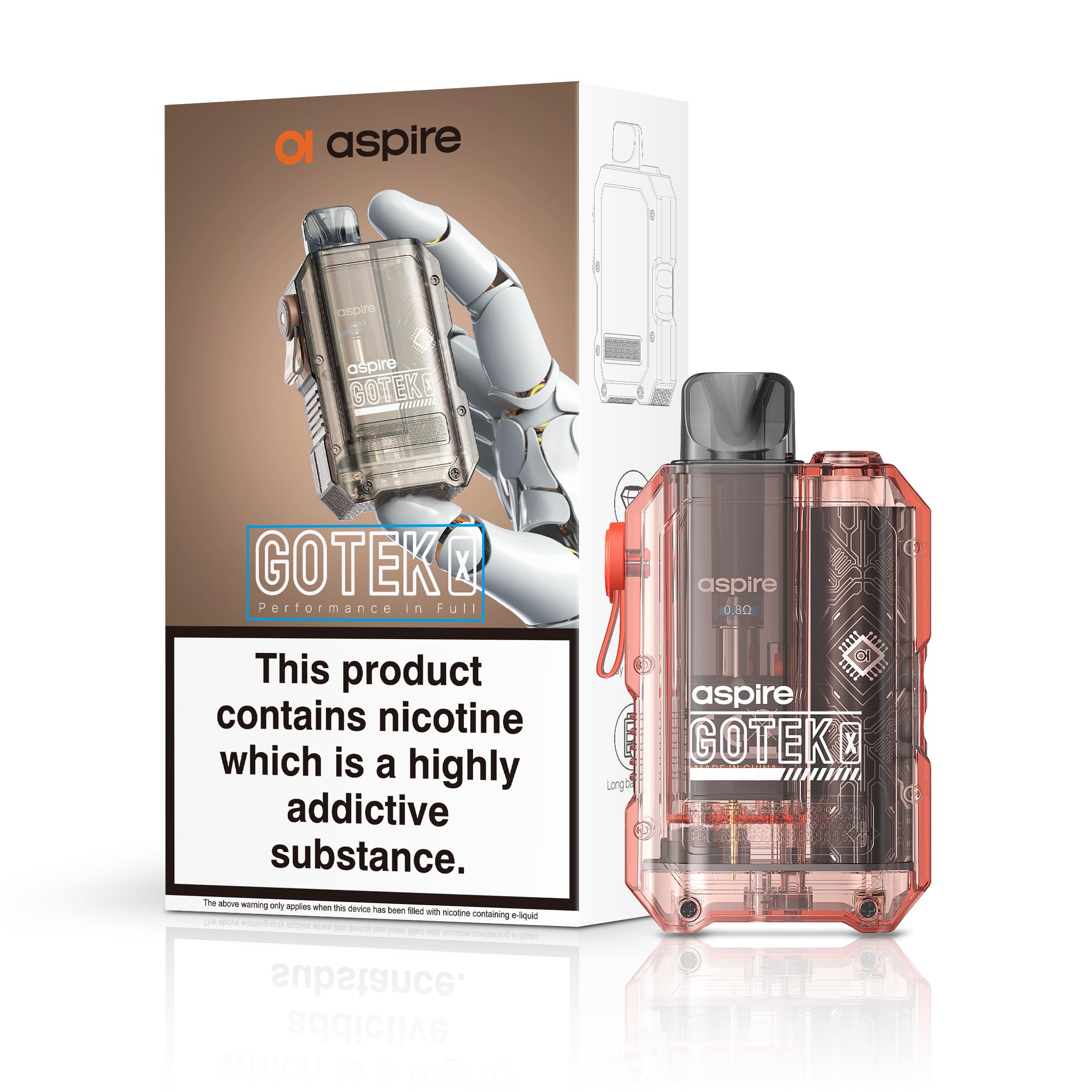 Aspire Gotek X Vape Kit, Compact, Stylish Design, 650mAh Battery, 2mL ...