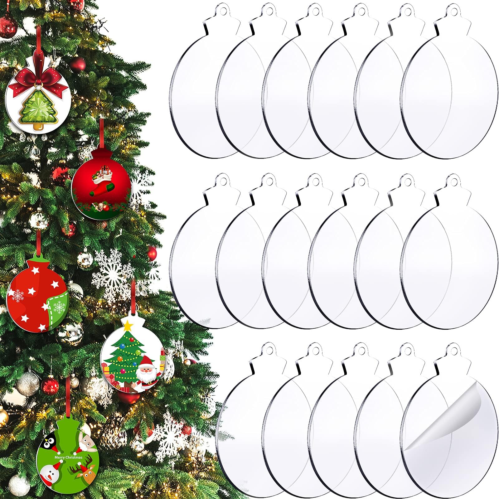 Amazon.com: 25 Acrylic Christmas Ornaments Blanks Round SOTO 1/8" Thick ...