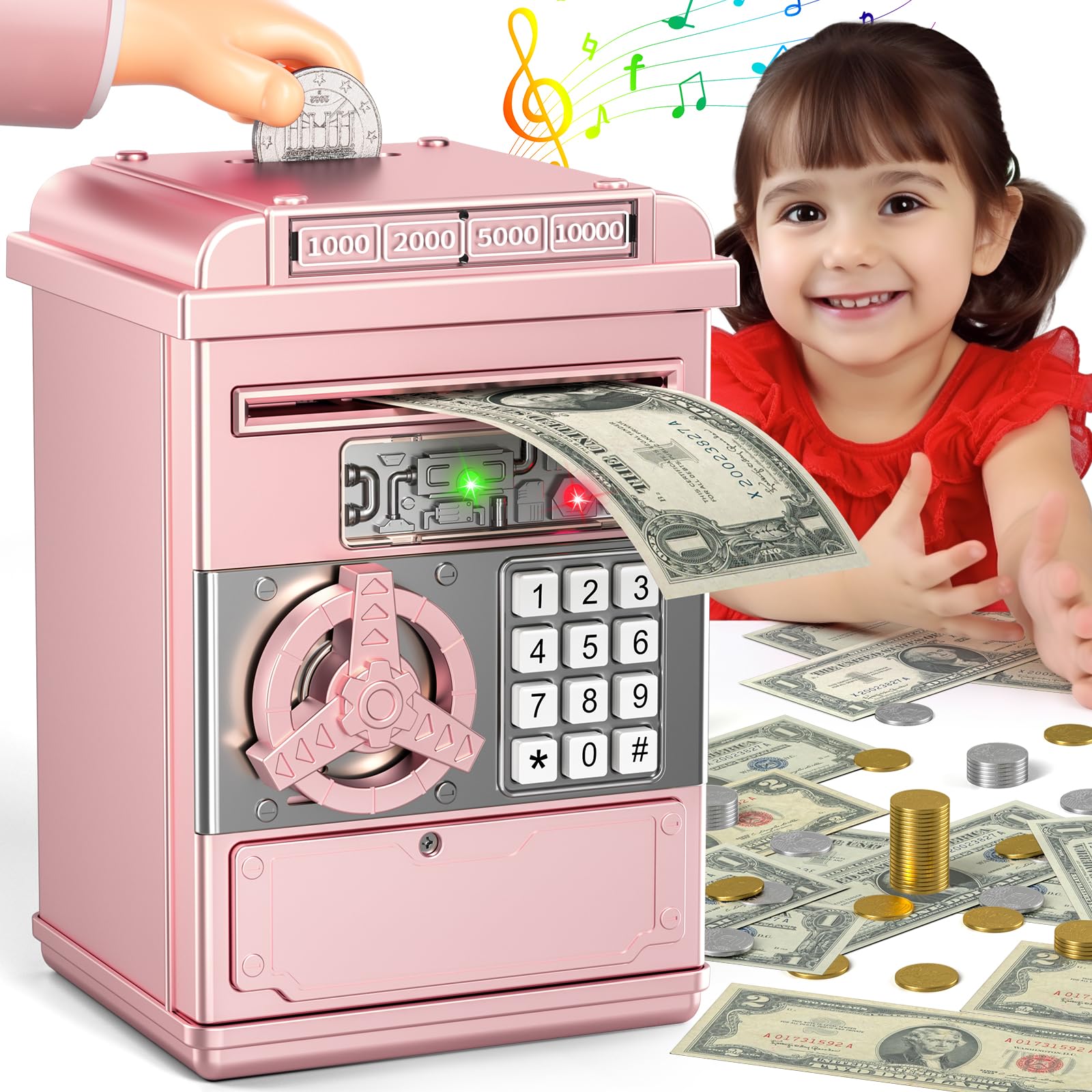 Amazon.com: Doloowee Piggy Bank Toys Mini ATM Bank Cash Coin Money ...