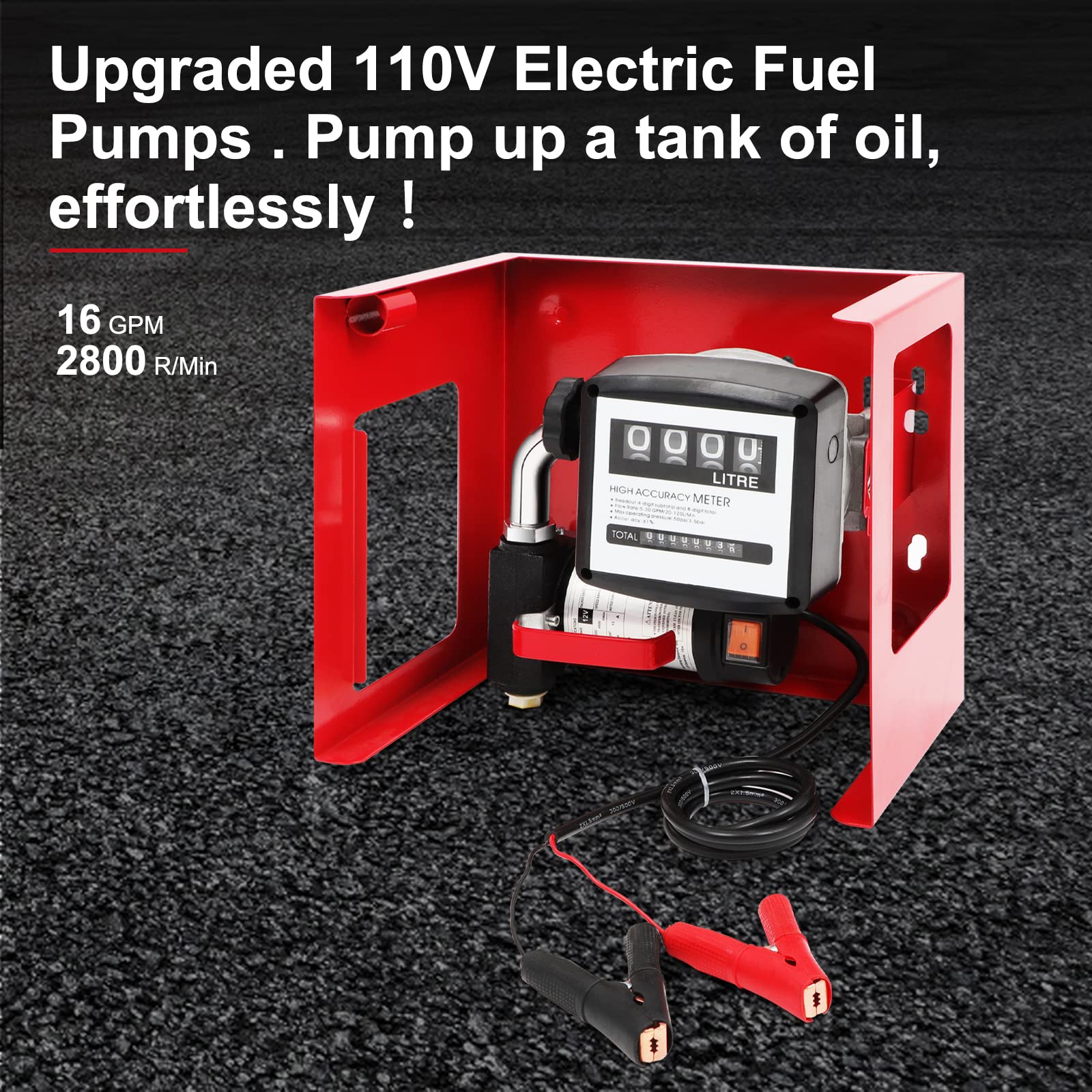 12V DC 155W Automatic Electric Transfer Fuel Pump Meter Large flow With ...