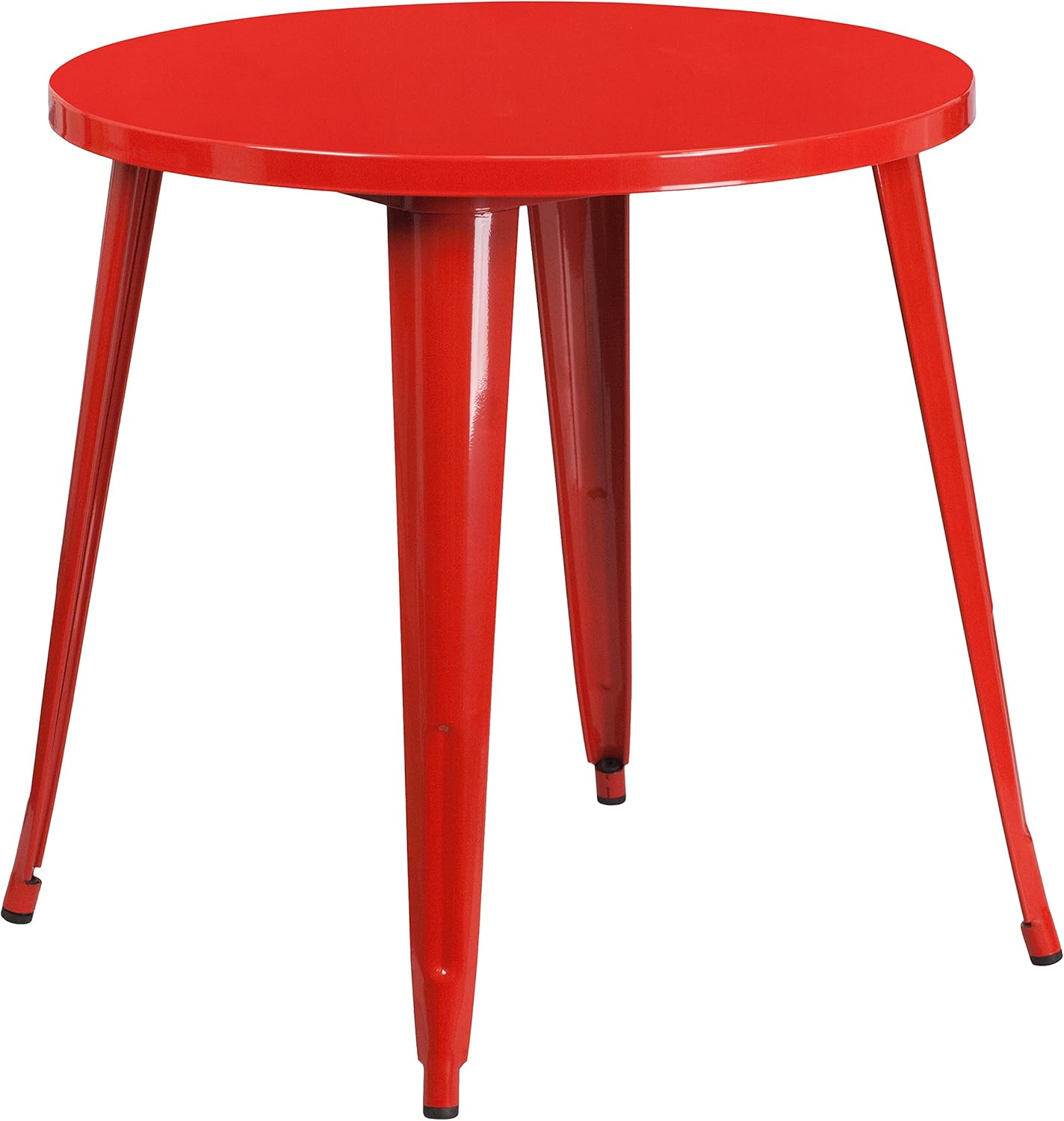 Amazon.com : Flash Furniture Commercial Grade 30" Round Red Metal ...