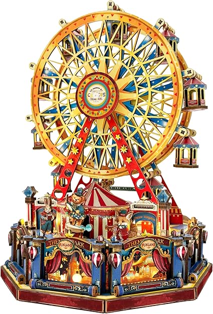 Amazon.com: STRUCWOOD DIY 3D Wooden Puzzle Ferris Wheel,DIY Dollhouse ...