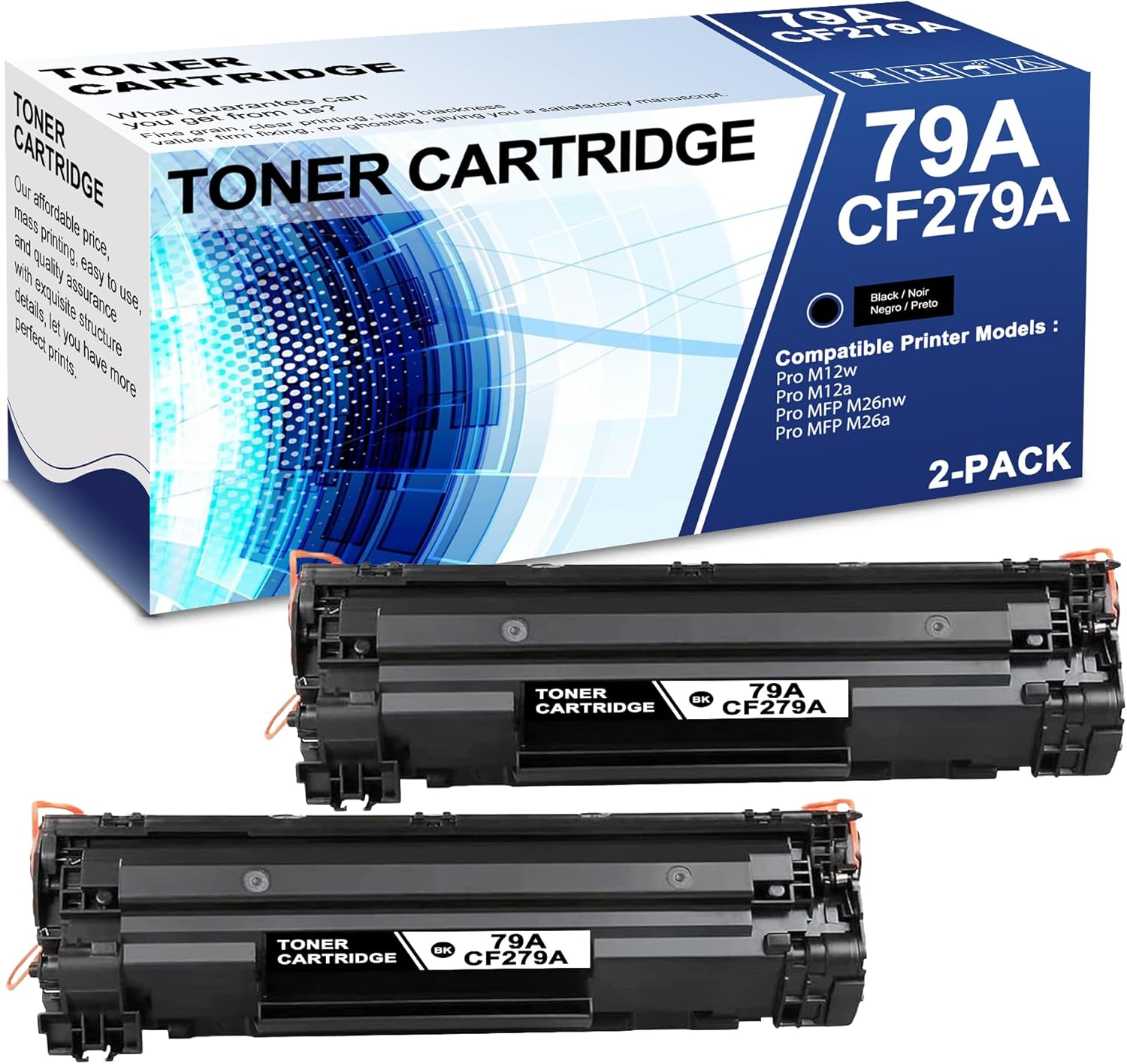 Amazon.com: 2 Pack 79A CF279A BK Toner Cartridge Whit Chip 79A CF279A ...