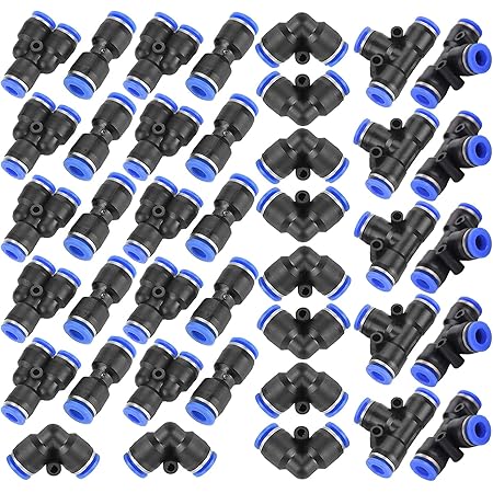 INCREWAY - Juego de 12 conexiones neumáticas de 6 mm, 6 tipos de ...