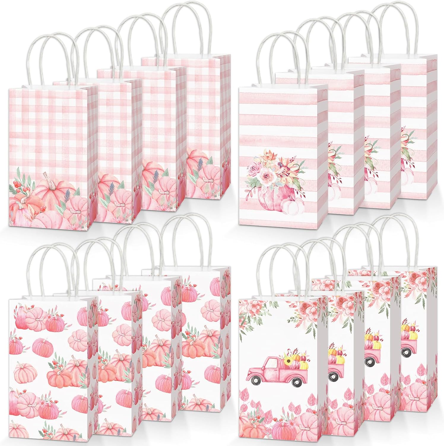 Amazon.com: 16 Pcs Little Pumpkin Party Favors Pink Pumpkin Gift Paper ...