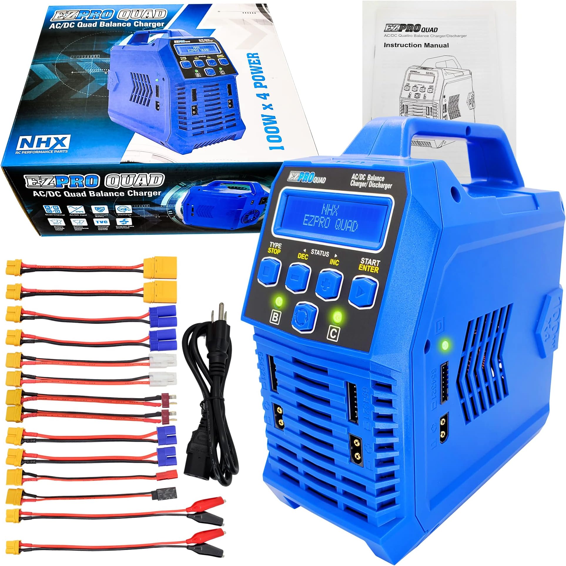 Amazon.com: NHX EZPRO Duo 100W X2 Dual AC/DC 12A LIPO/LIHV & NIMH RC ...