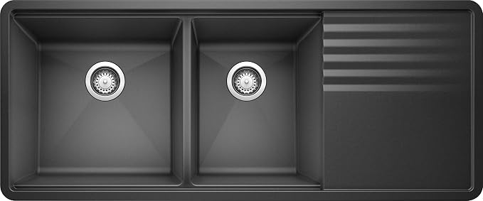 BLANCO, Anthracite 440408 PRECIS SILGRANIT 60/40 Double Bowl ...