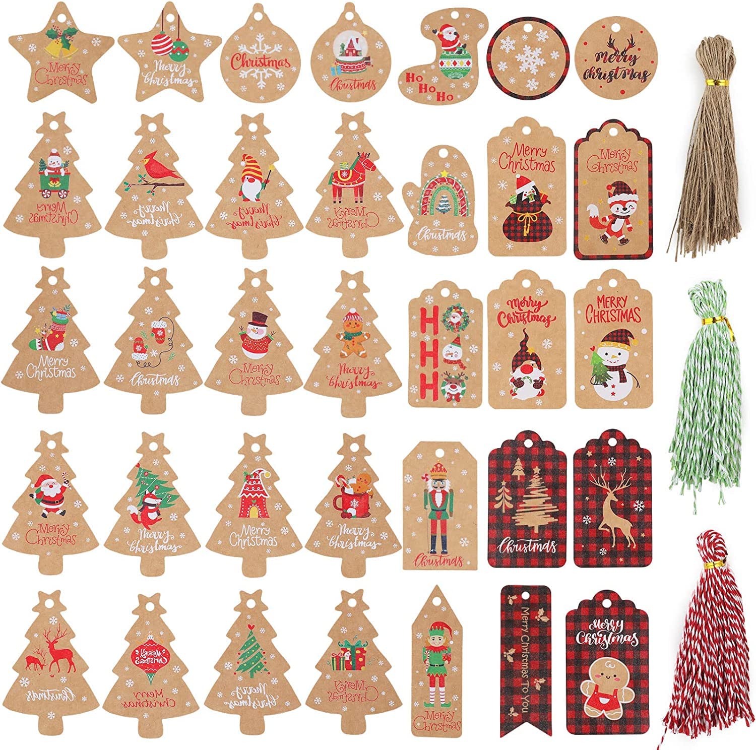 Amazon.com: GeeRic 200 Pcs Tags, Wrapping Tags, Kraft Paper Tags ...